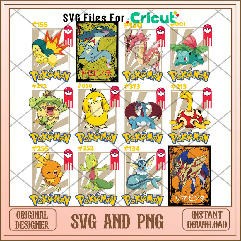 Anime Pokemon svg, Pokemon characters cards bundle - Svgfileforcricut ...