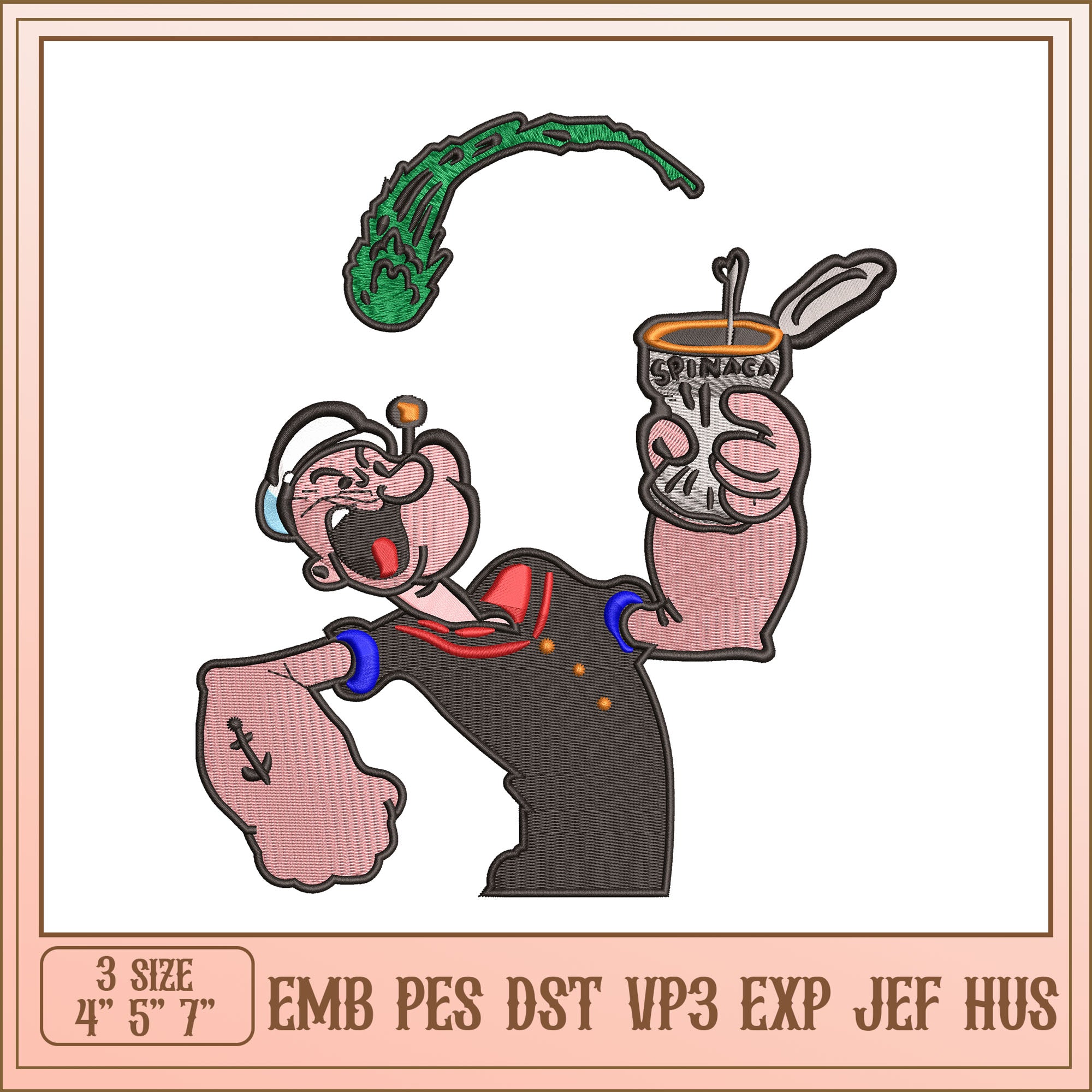 Popeye Embroidery Design – svg files for cricut
