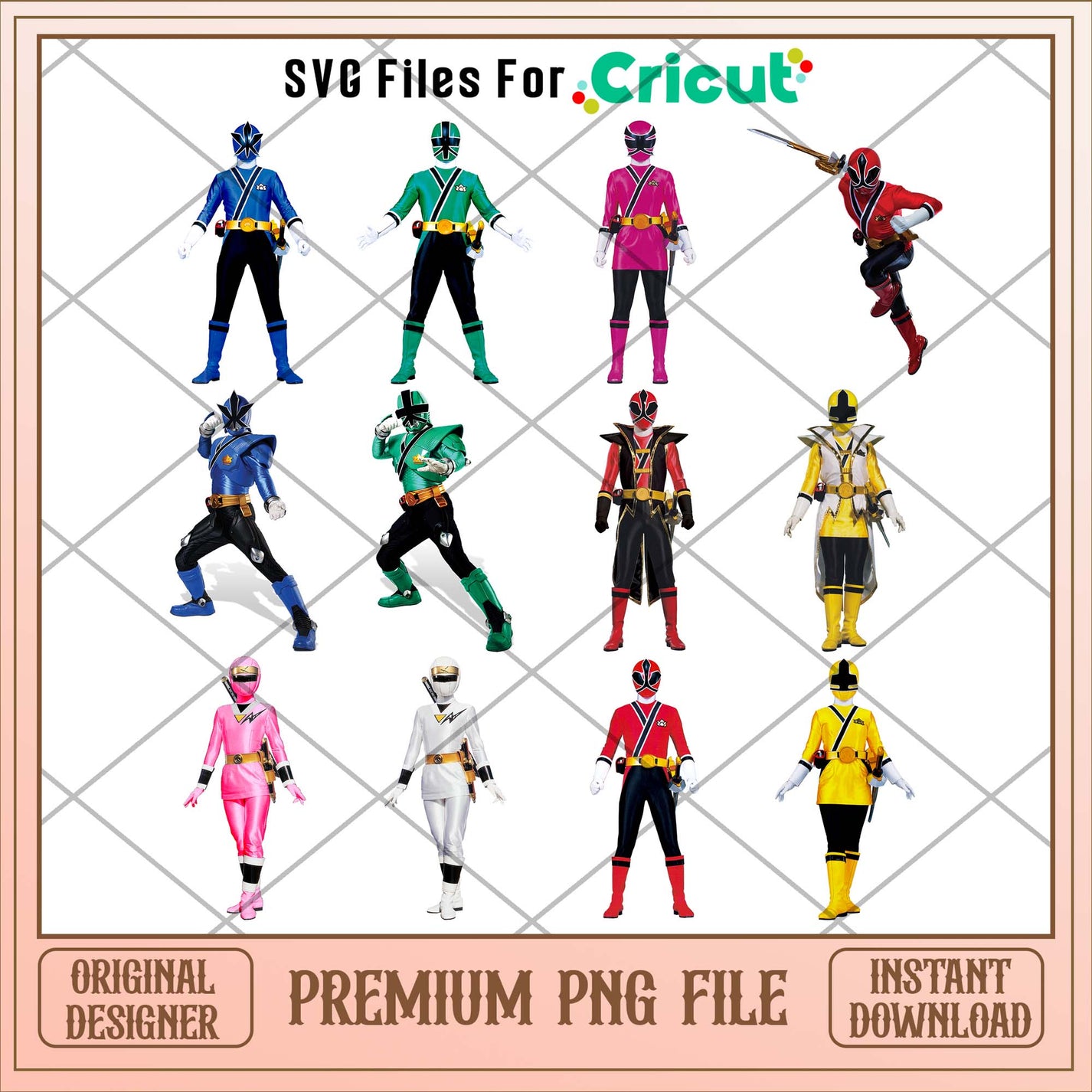 Power Rangers Samurai png bundle – svg files for cricut