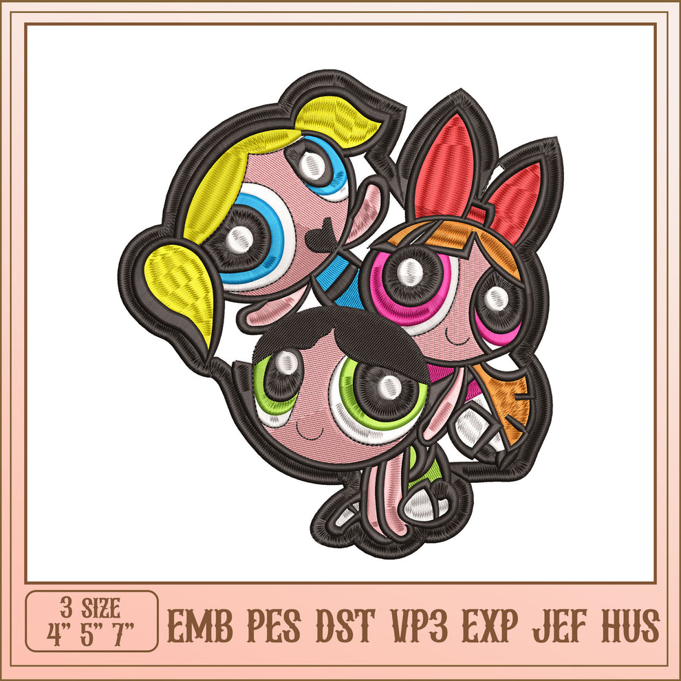 Powerpuff Girls Embroidery Design - EMB PES DST VP3 – svg files for cricut