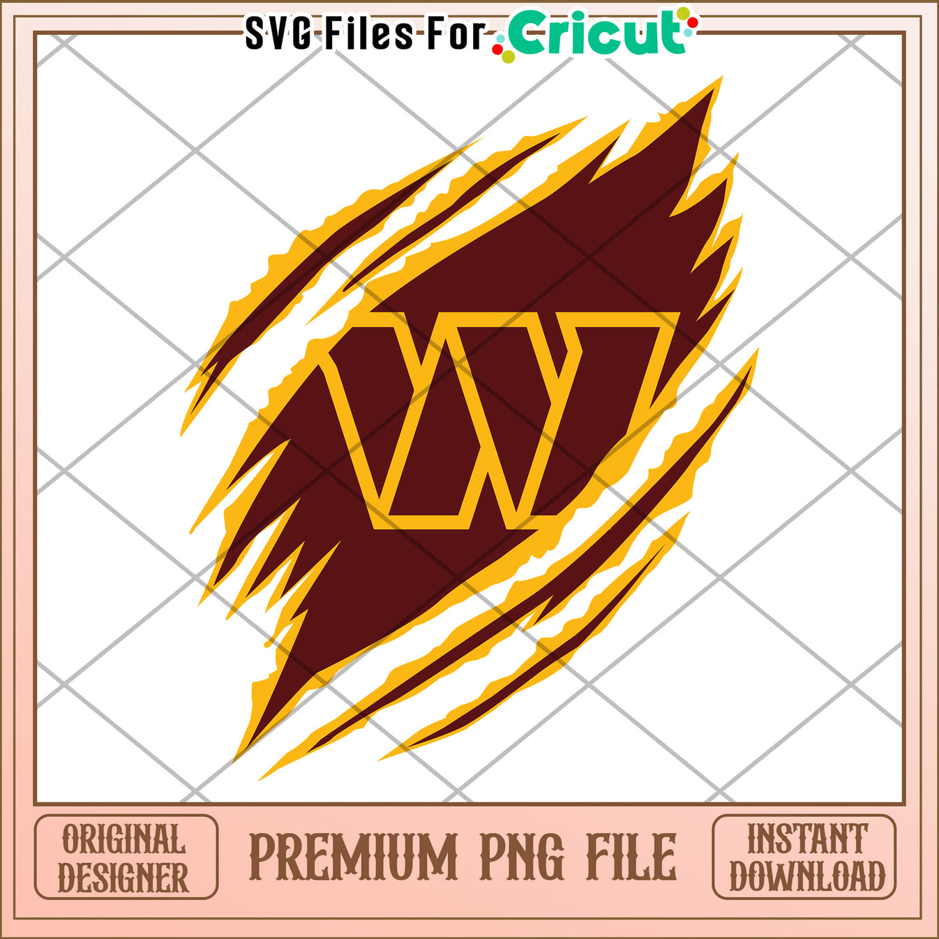 Premium PNG File for Cricut, Unique W Design with Claw Marks – svg ...