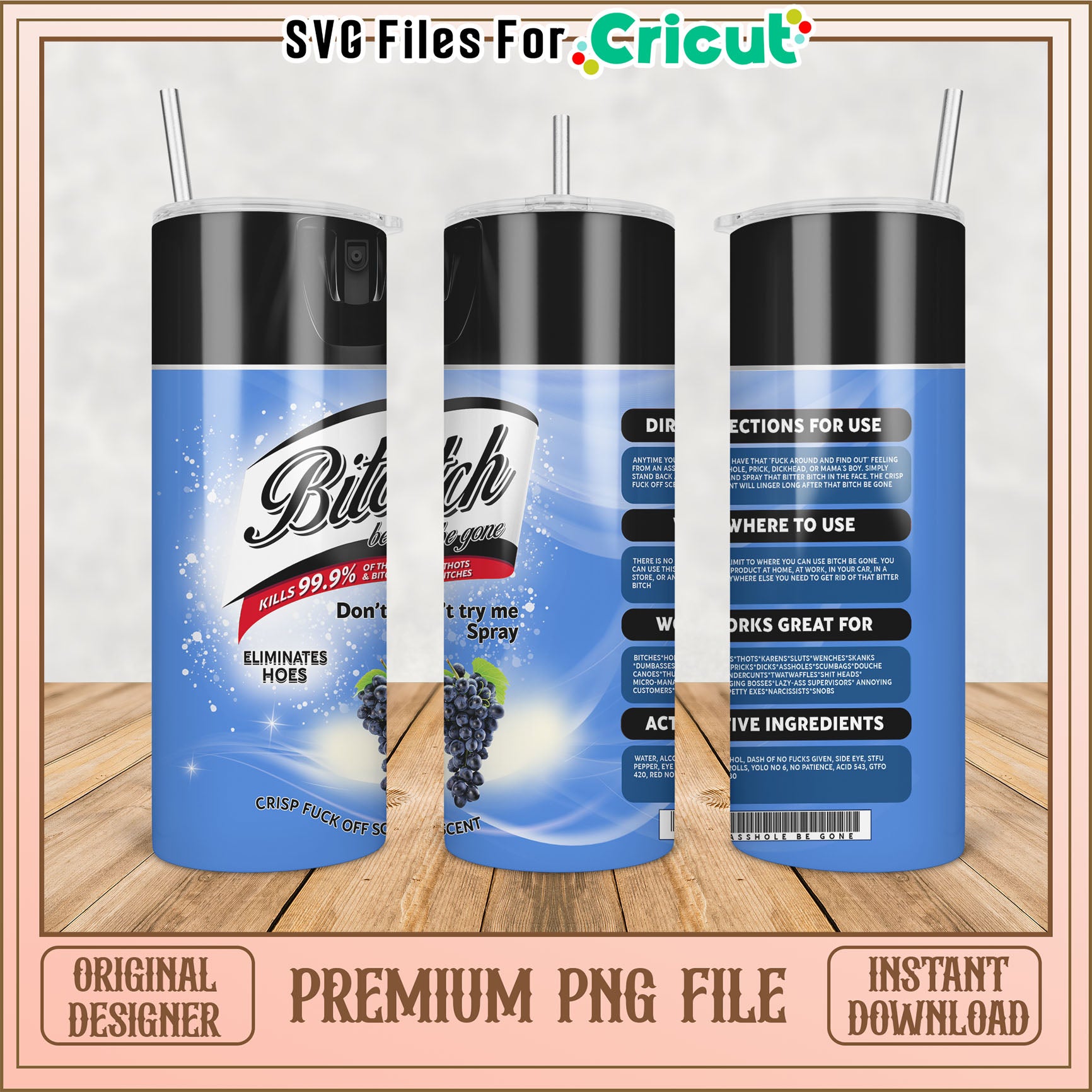 Premium PNG Tumbler Design for Cricut with Unique Spray Label – svg ...