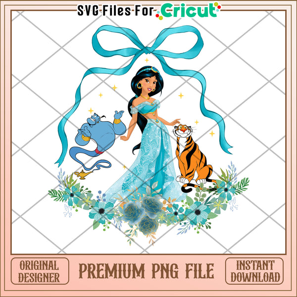 Princess Jasmine PNG Aladdin Floral Design – svg files for cricut