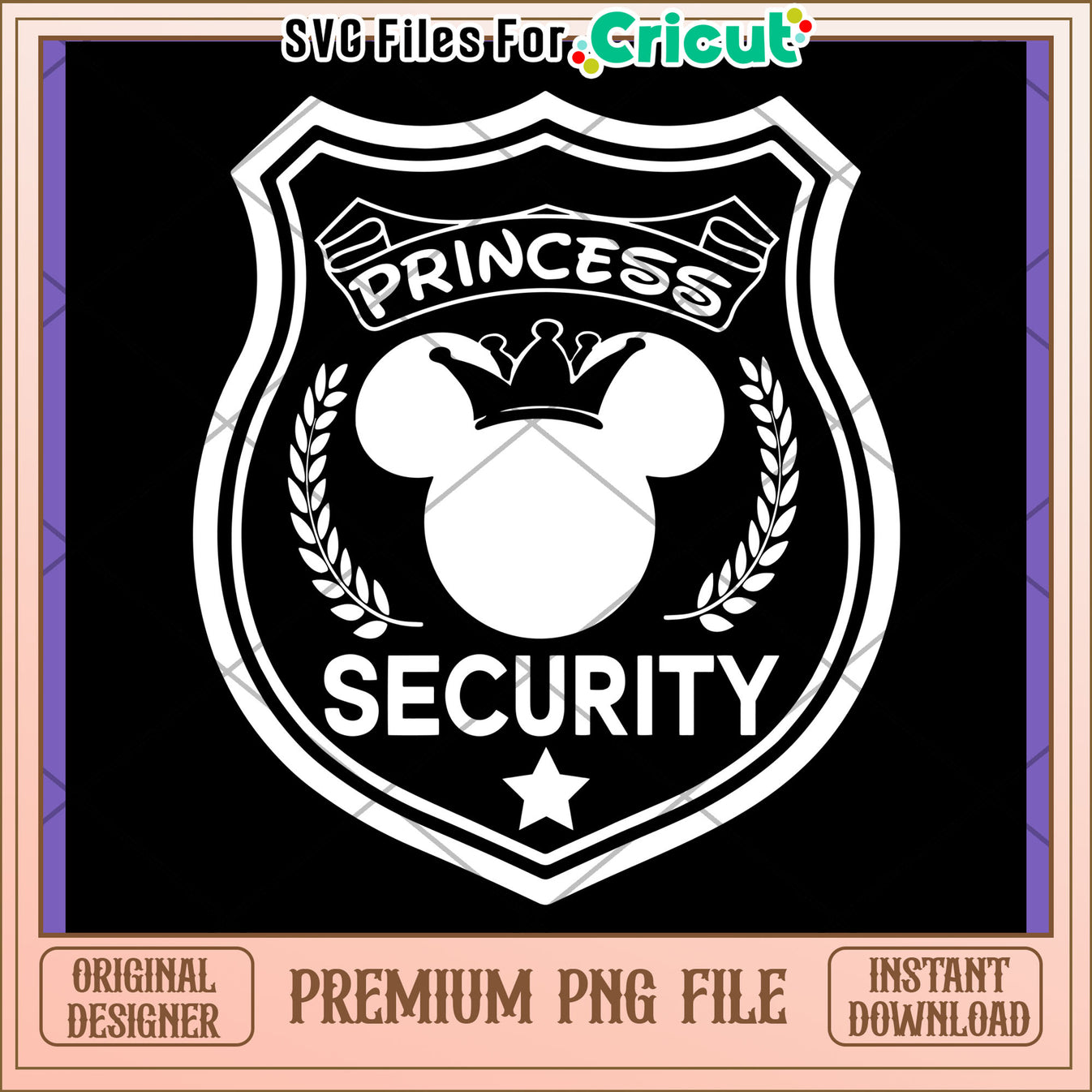 Princess Security Mickey PNG Design – svg files for cricut
