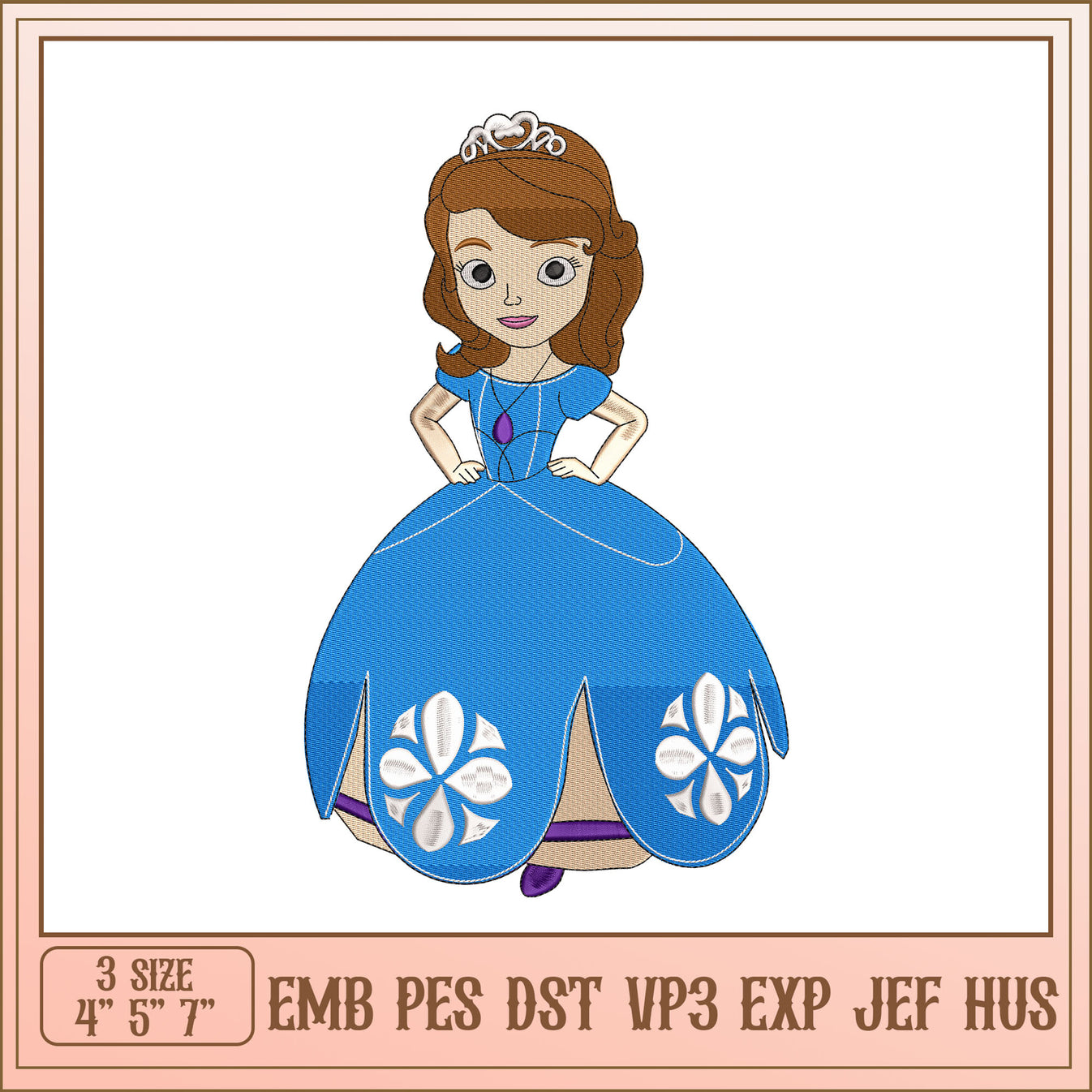 Princess Sofia Embroidery Design – svg files for cricut