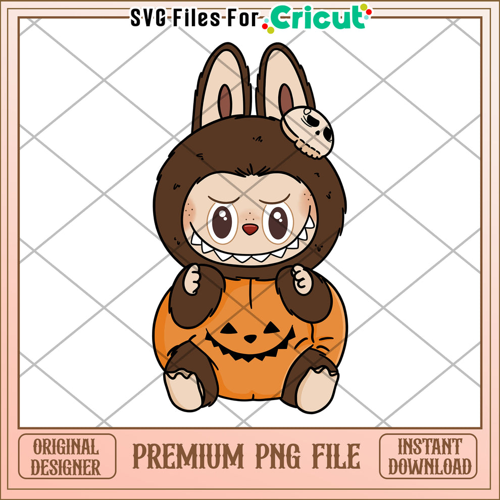 Pumpkin halloween labubu png, scary characters png, halloween pumkin p ...
