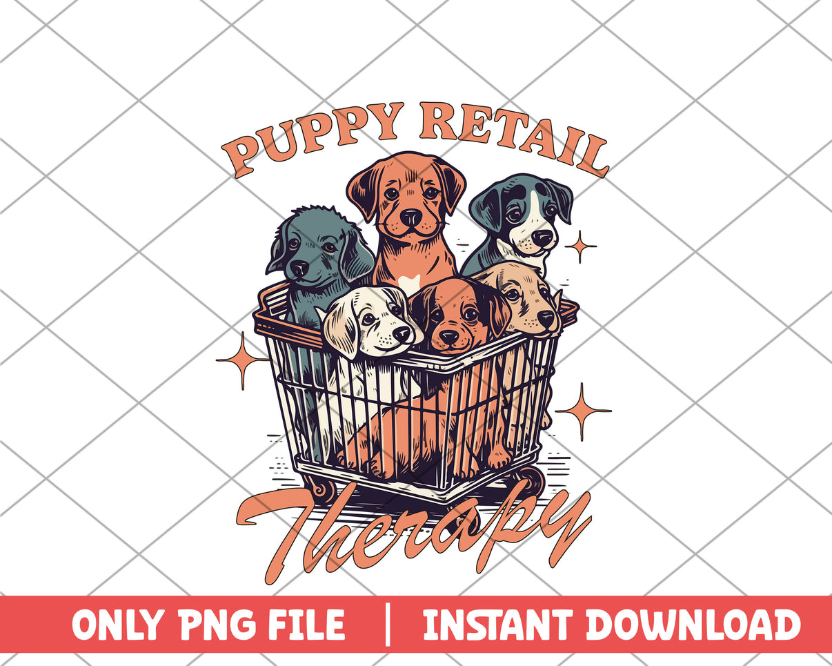 Puppy retail therapy trending png – svg files for cricut