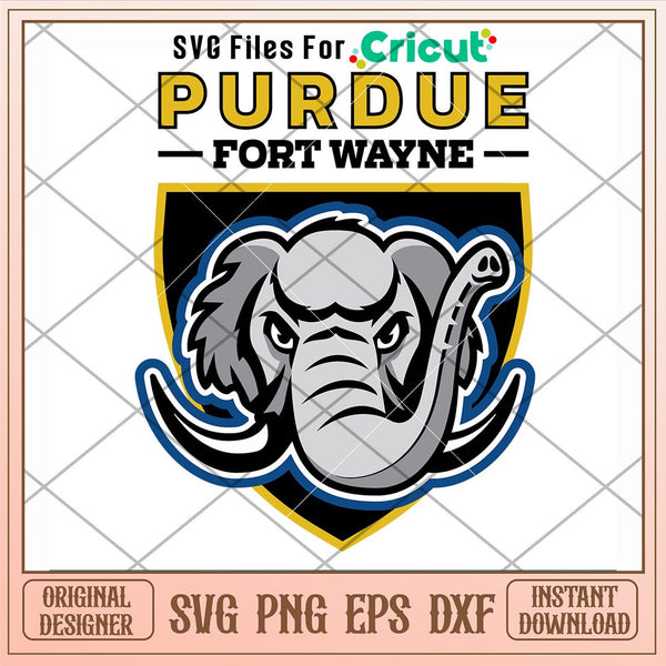 Purdue Fort Wayne Mastodons Logo Svg, Purdue Fort Wayne Mastodons Svg ...
