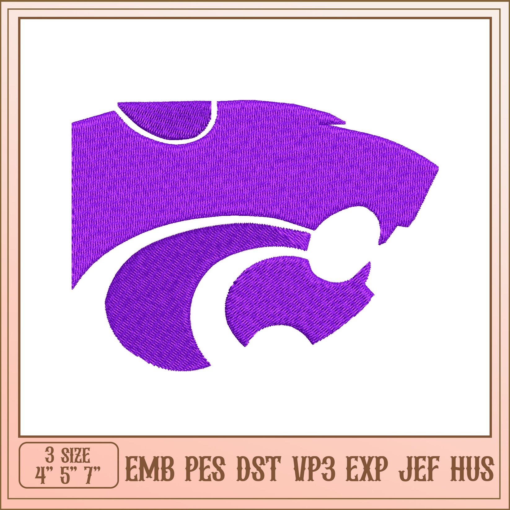 Purple Cougar Embroidery Design – svg files for cricut