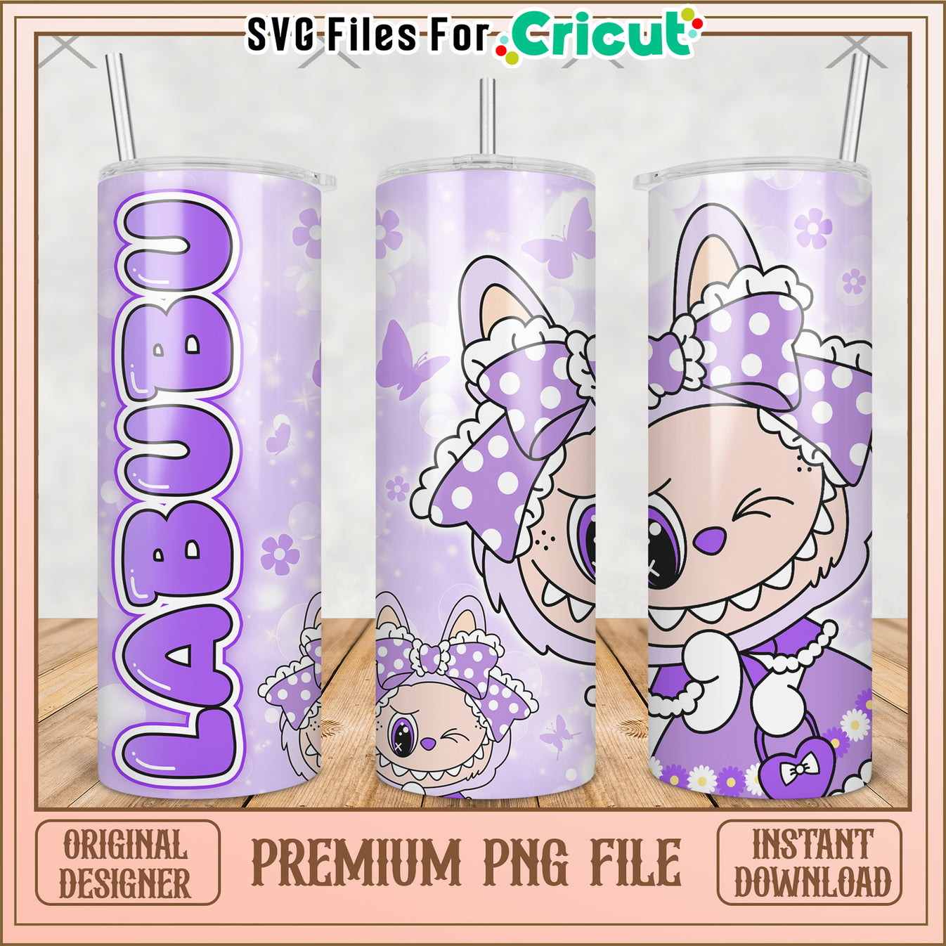 Purple labubu character tumbler png, labubu clothes png, labubu clothe ...