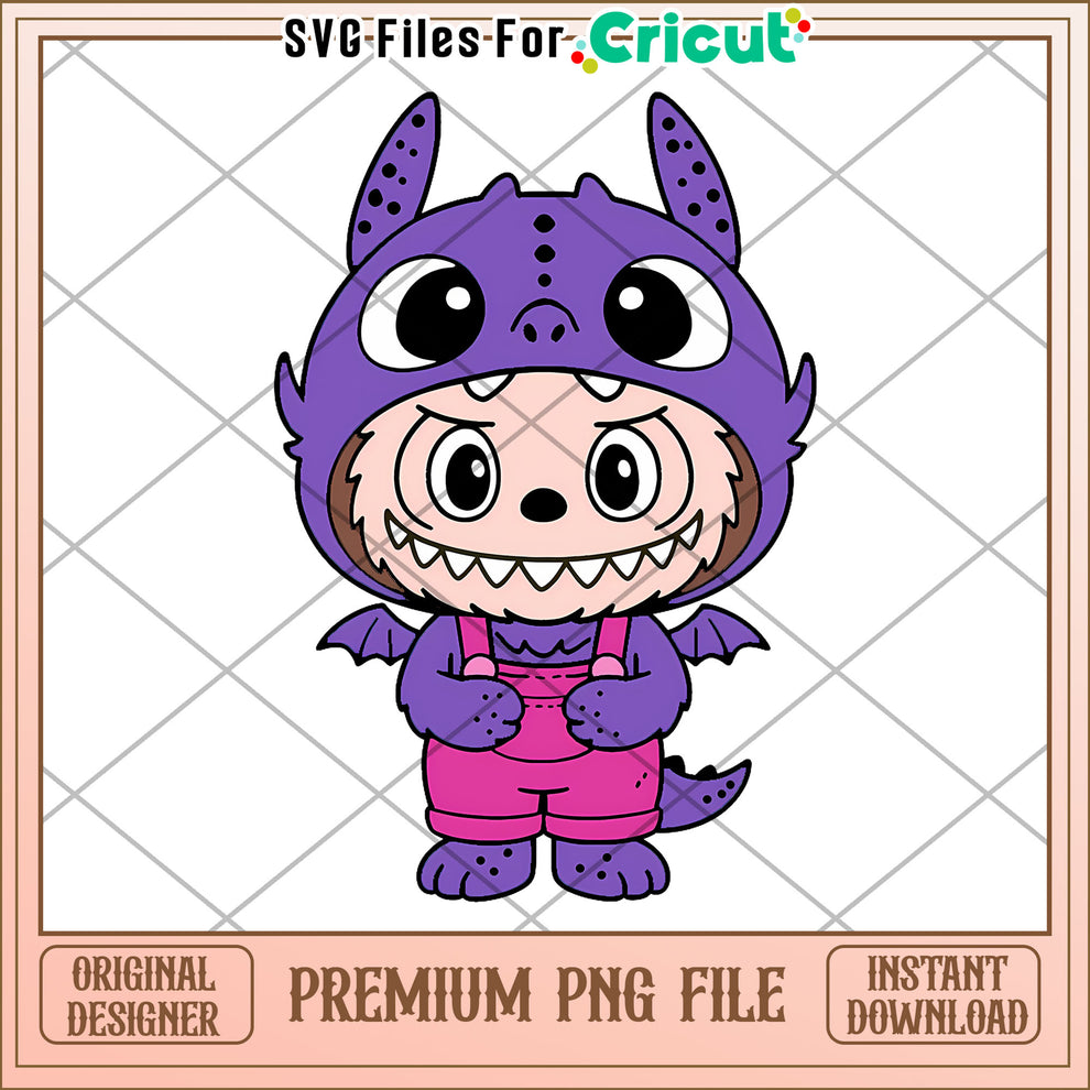 Purple labubu toothless costume png, secret labubu png, labubu art png ...