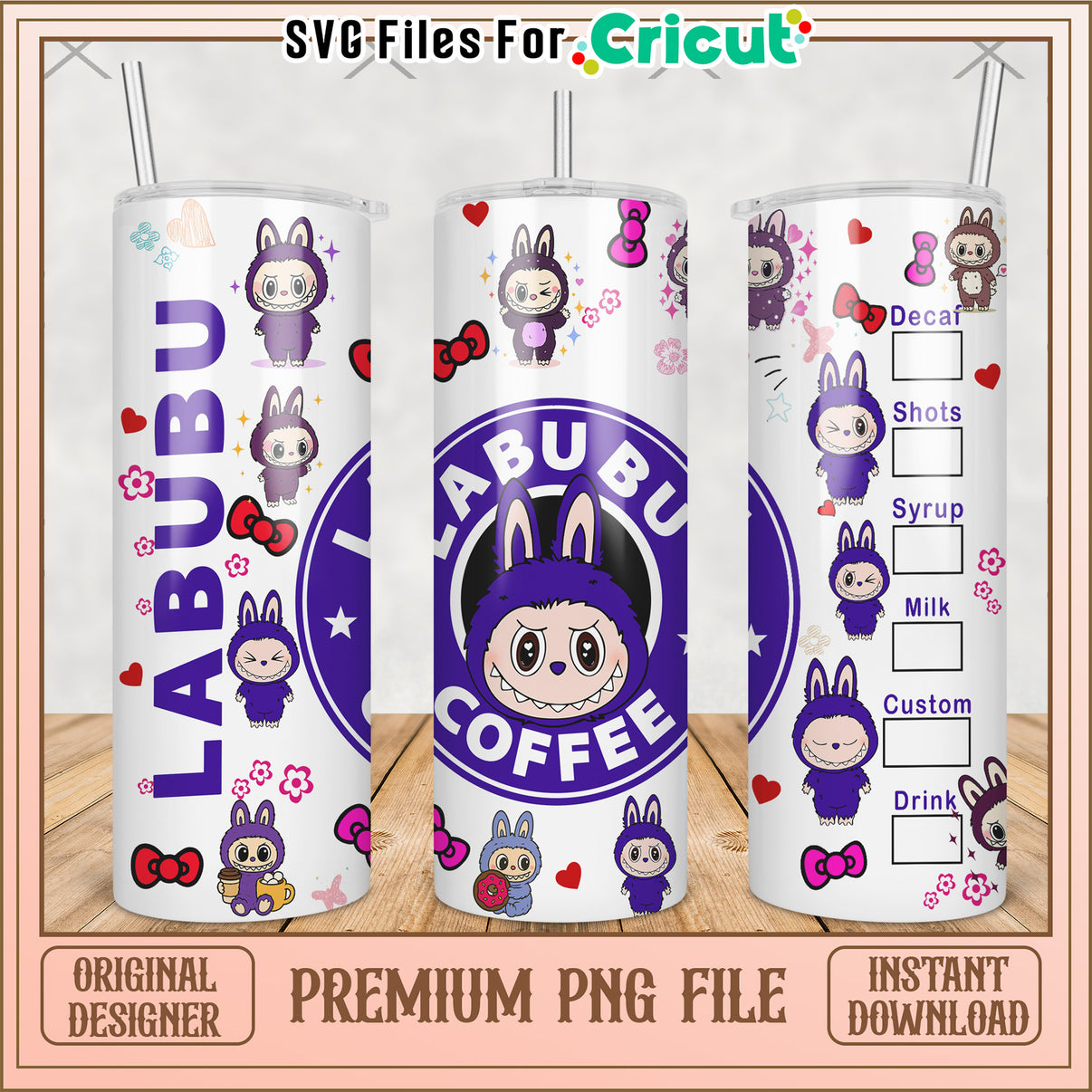 Purple labubu tumbler png, cute labubu png, labubu popmart png – svg ...