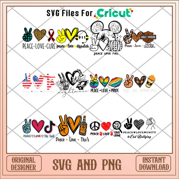 Peace love quotes svg bundle, Cute art svg bundle - Svgfileforcricut ...