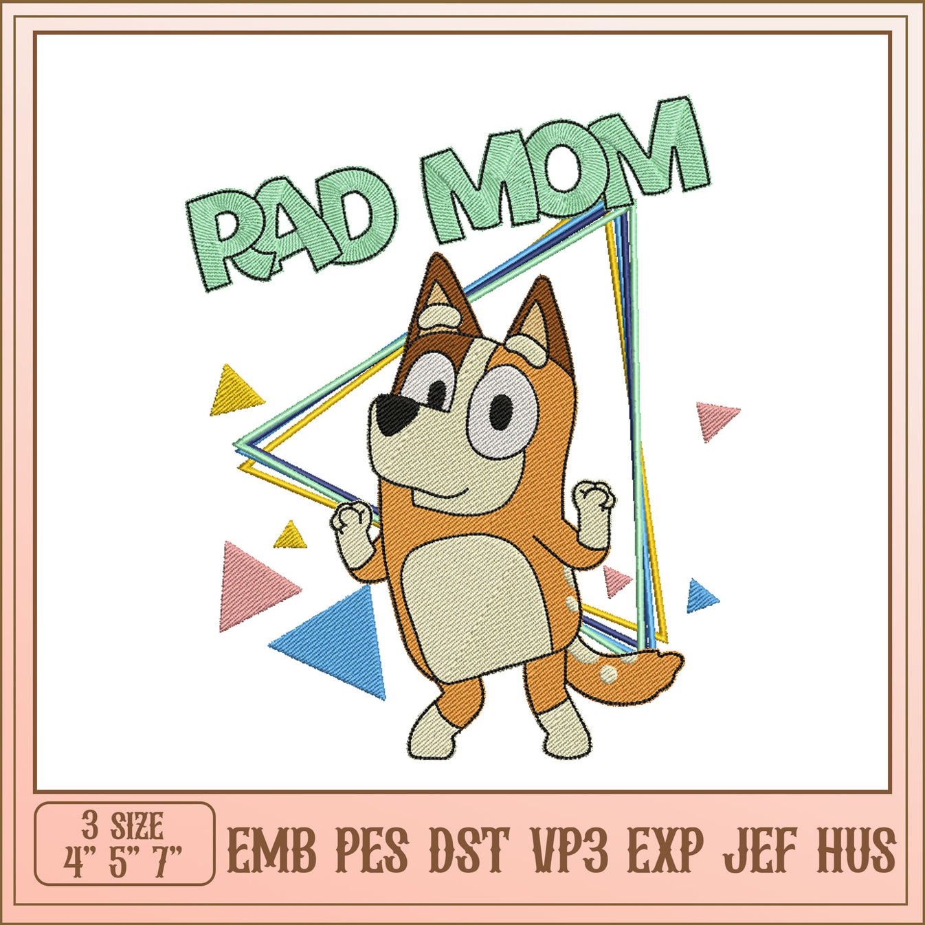 Rad Mom Bluey Embroidery Design – svg files for cricut