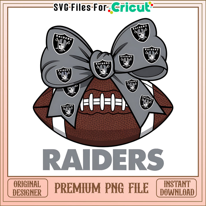 Raiders rugby ball and bow png, Las Vegas Raiders png, NFL png – svg ...