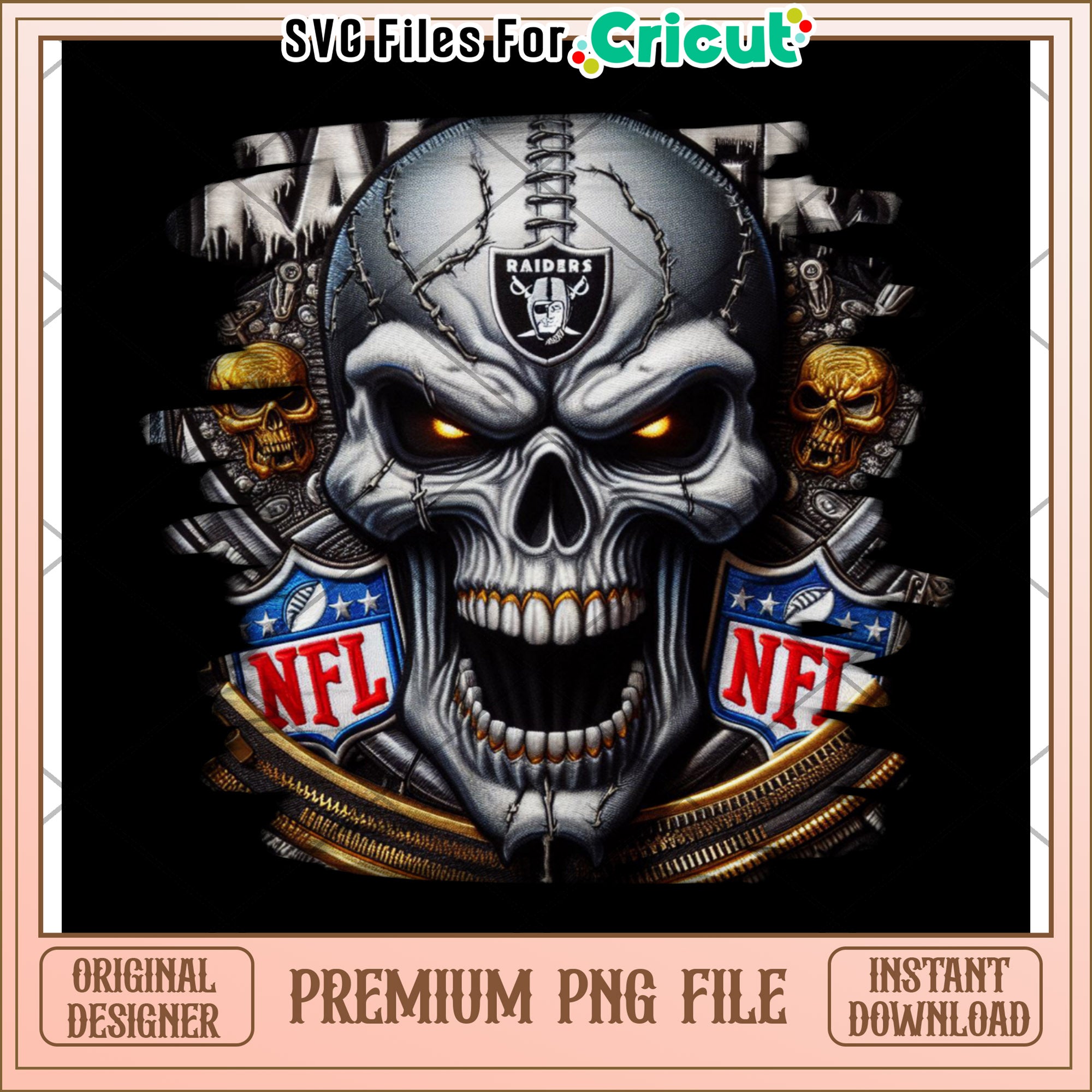 Raiders skull design PNG file for crafting, high quality instant downl ...