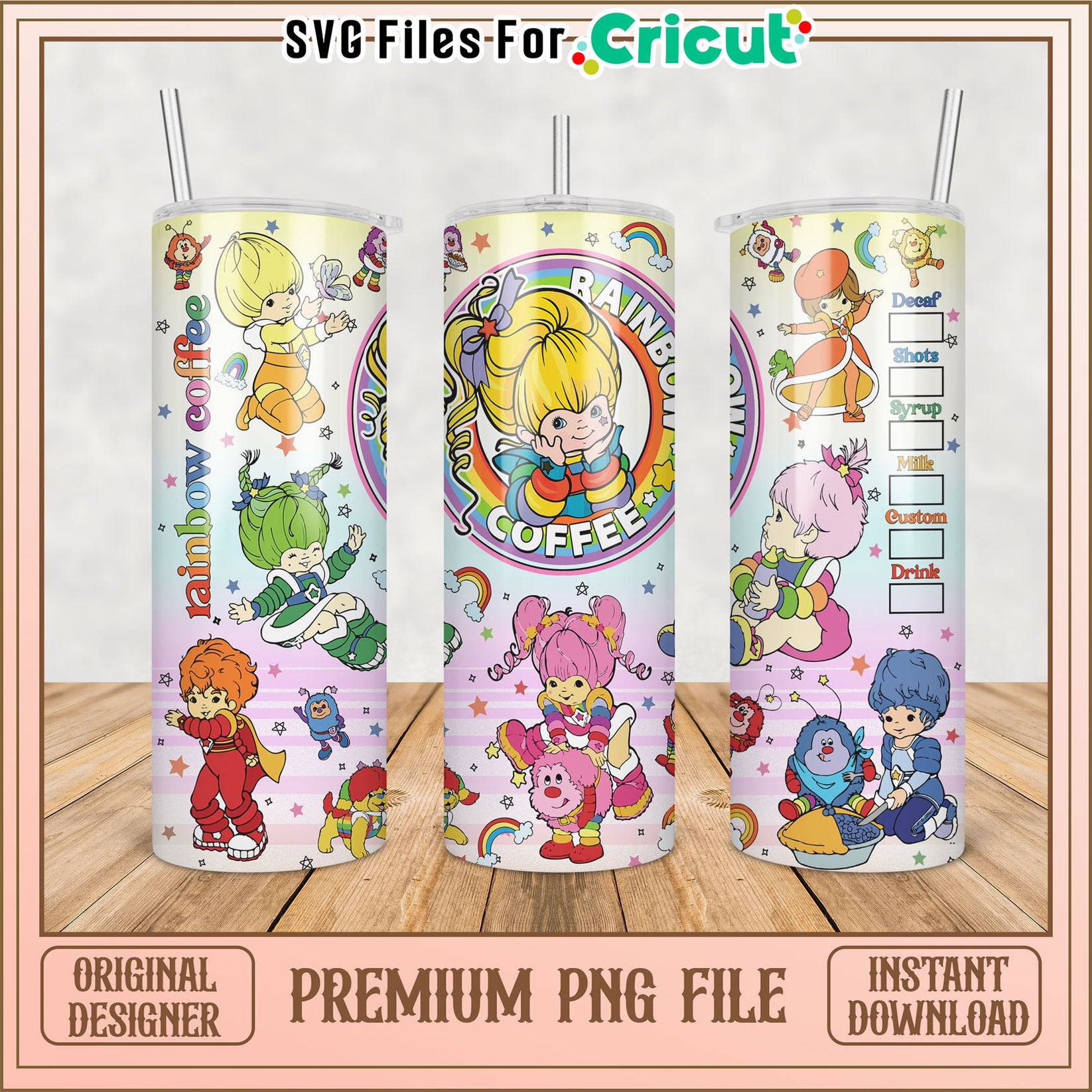 Rainbow Brite Coffee Tumbler PNG – svg files for cricut