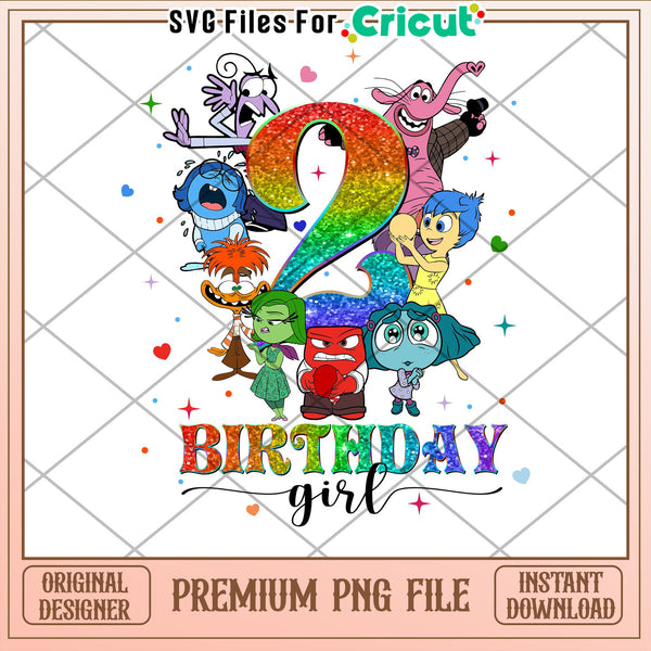 Rainbow Inside Out 2nd Birthday PNG – svg files for cricut