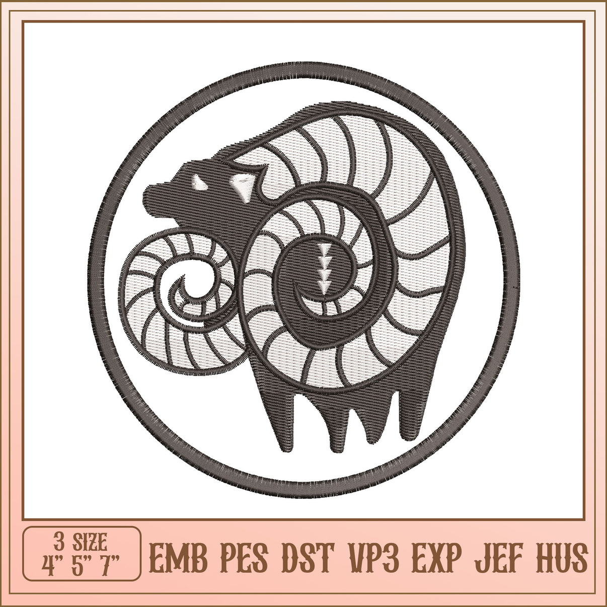 Ram Embroidery Design - EMB PES DST – svg files for cricut