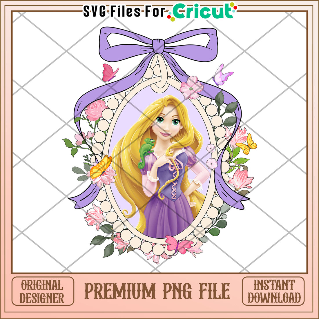 Rapunzel PNG Floral Frame Instant Download – svg files for cricut