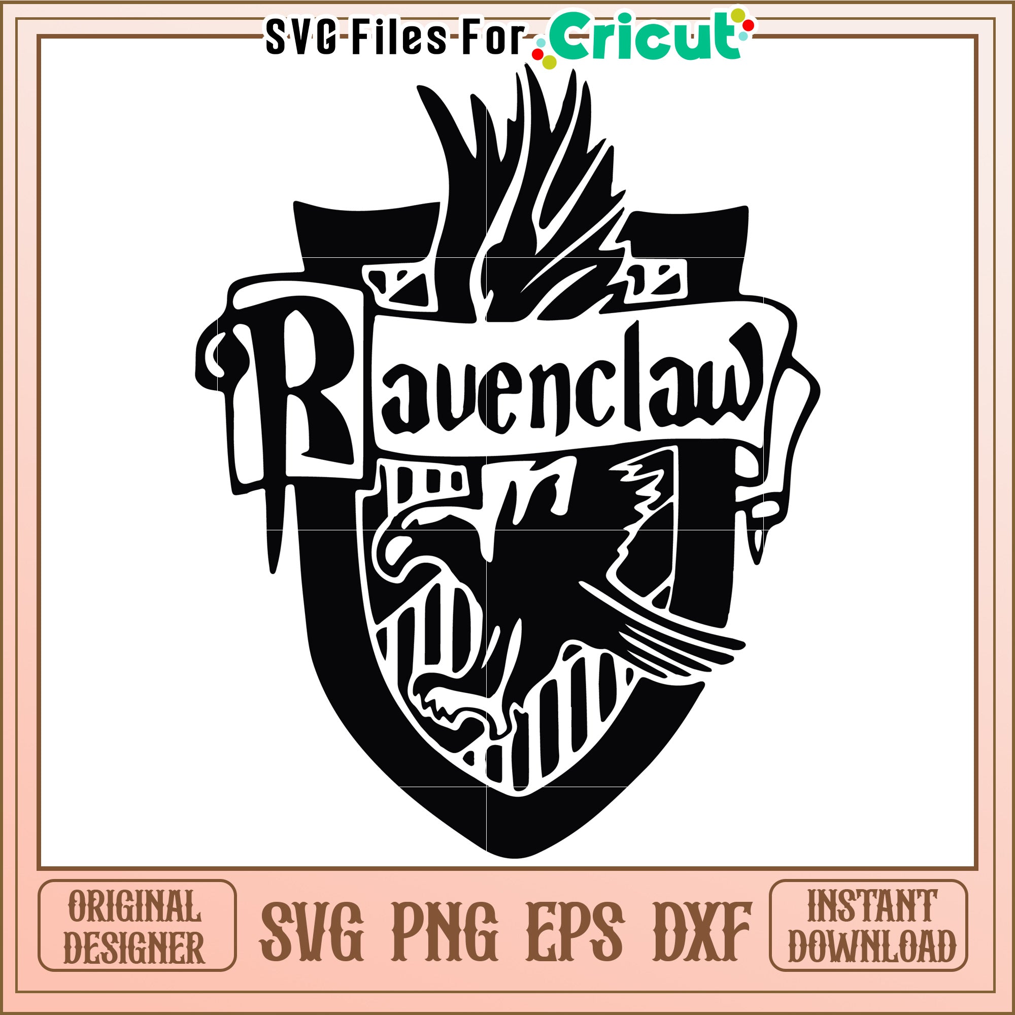 Ravenclaw crest design featuring eagle and shield, perfect for fans ...