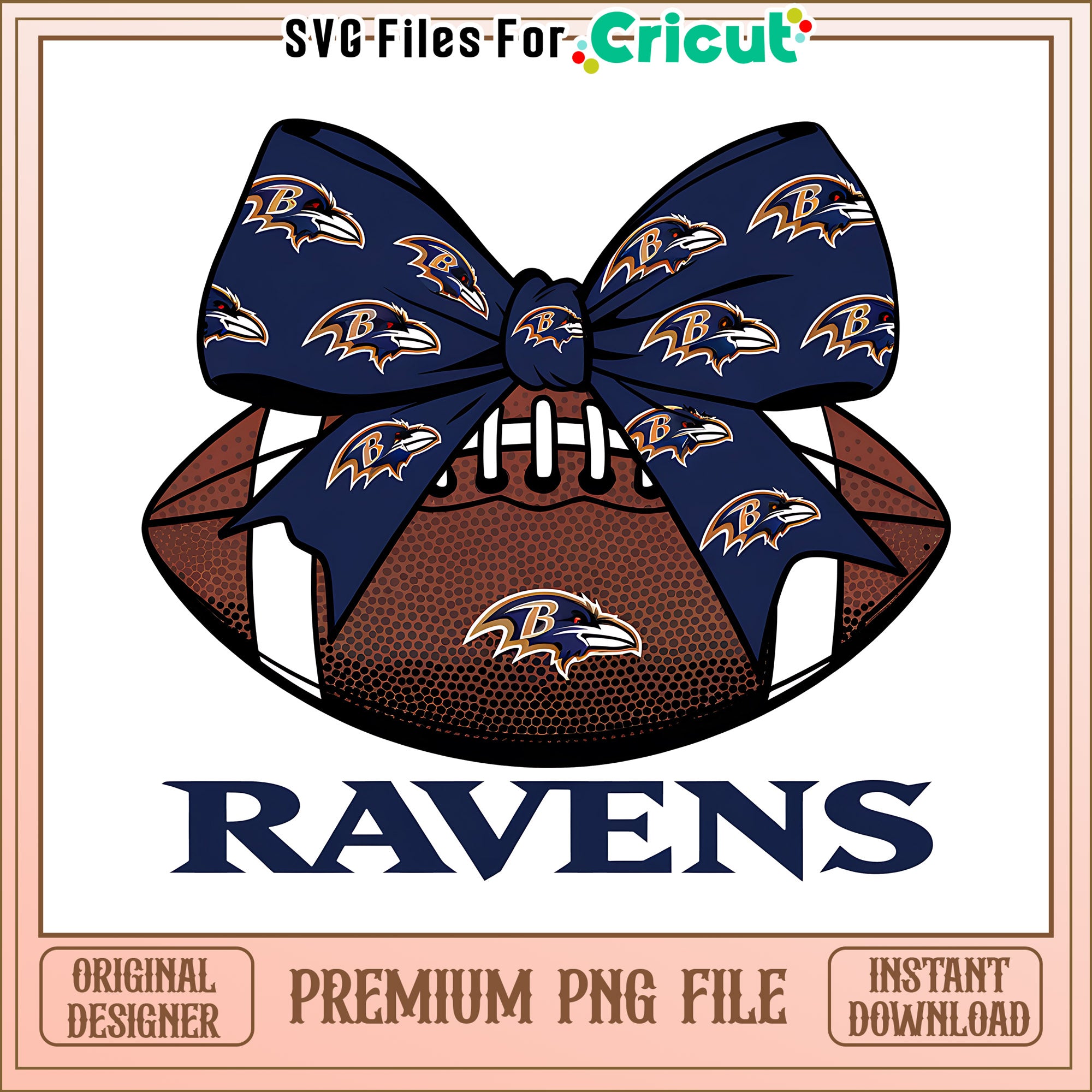 Ravens rugby ball and bow png, Baltimore Ravens png, NFL png – svg ...