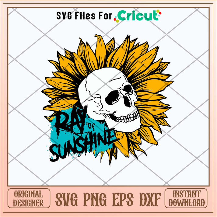 Ray of Sunshine Svg, Flower Skull Svg-Svgfilesforcricut – svg files for ...