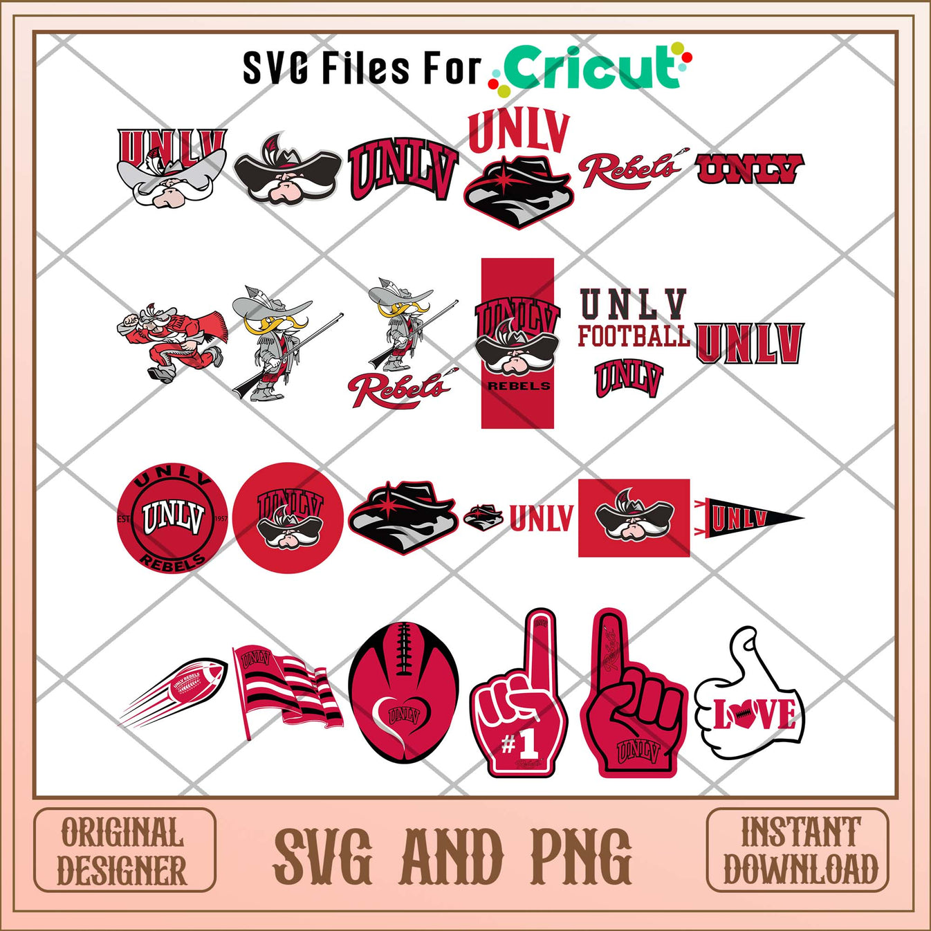 UNLV Rebels hand svg, UNLV Rebels college svg bundle, NCAA svg – svg ...