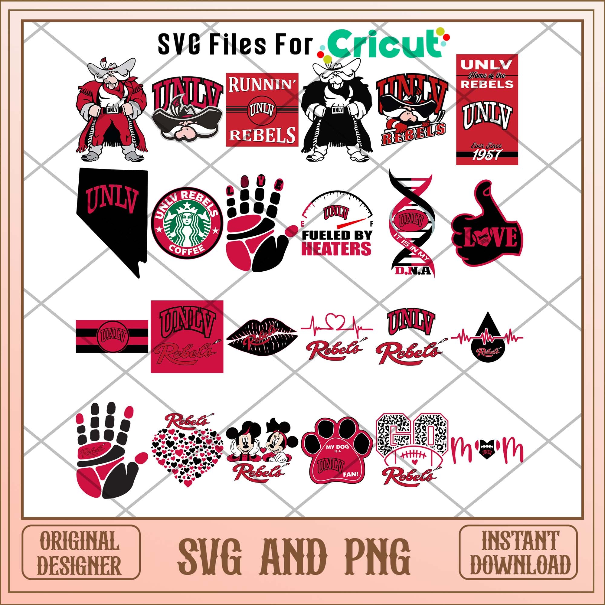 UNLV Rebels hand svg, UNLV Rebels college svg bundle, NCAA svg – svg ...