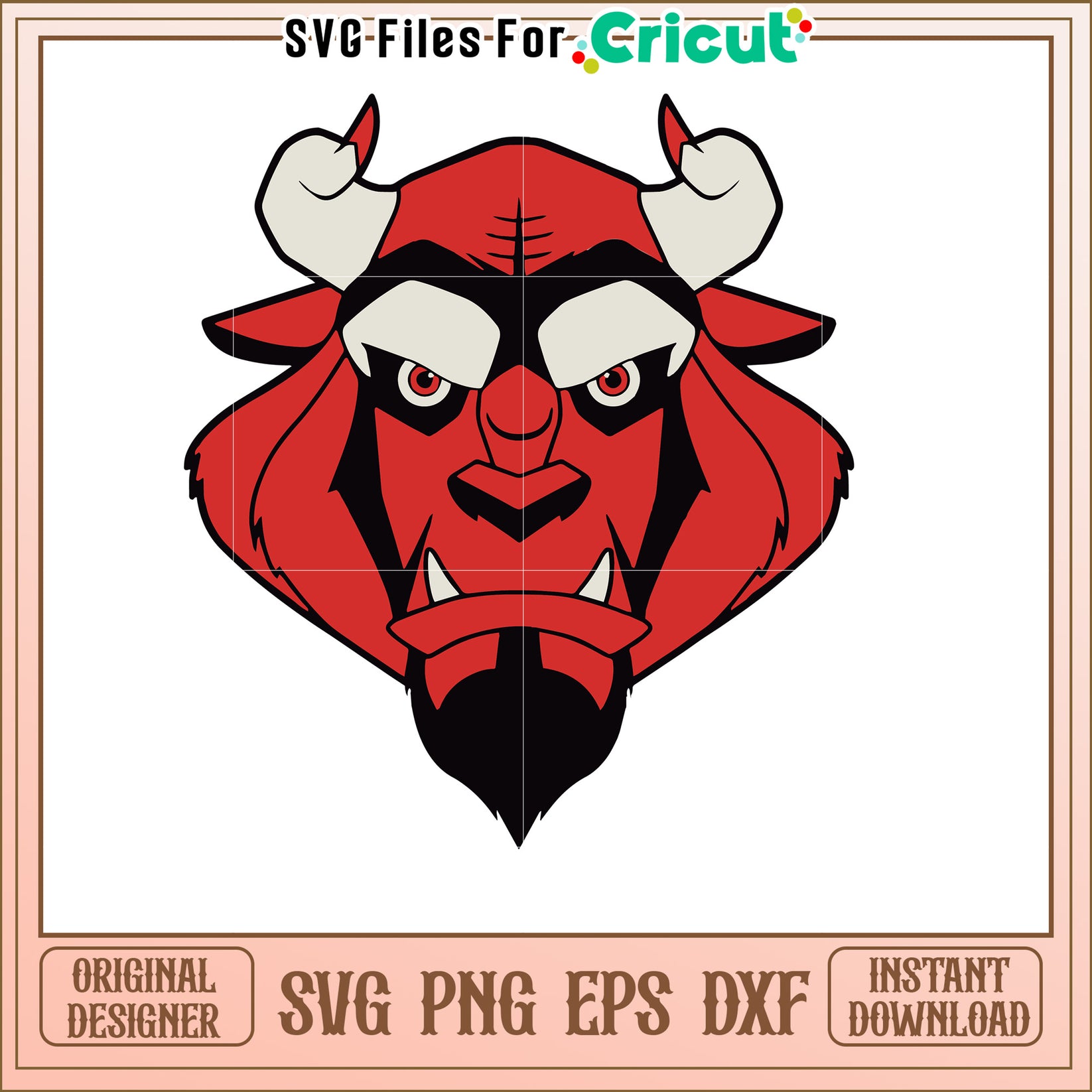 Red Devil Bull SVG Mascot Logo – svg files for cricut