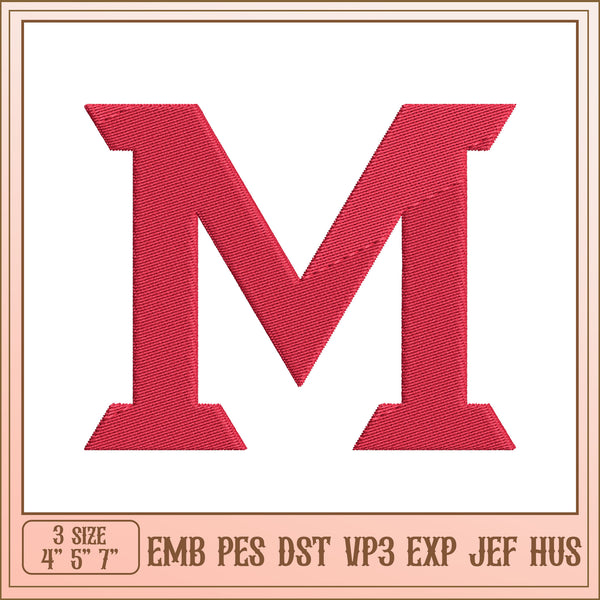 Red Letter M Embroidery Design in Three Sizes for Projects – svg files ...