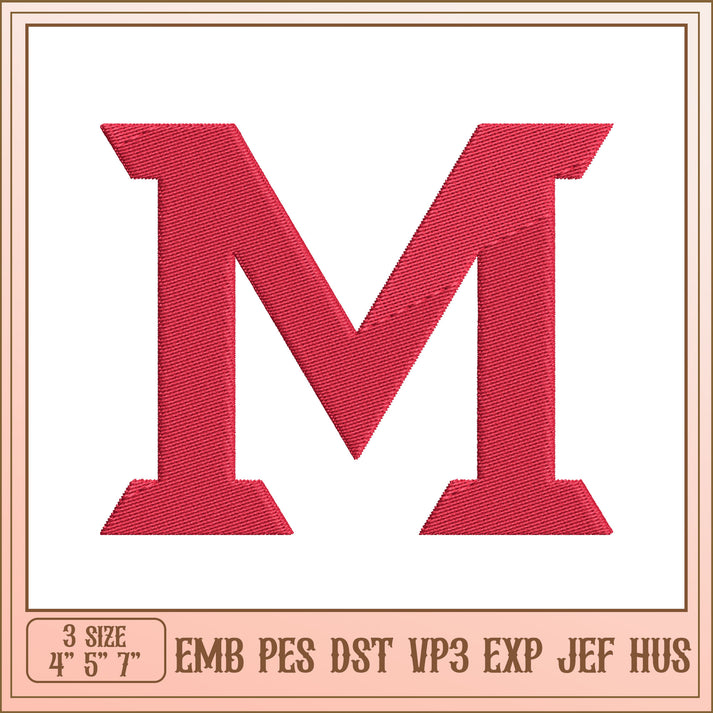 Red Letter M Embroidery Design in Three Sizes for Projects – svg files ...