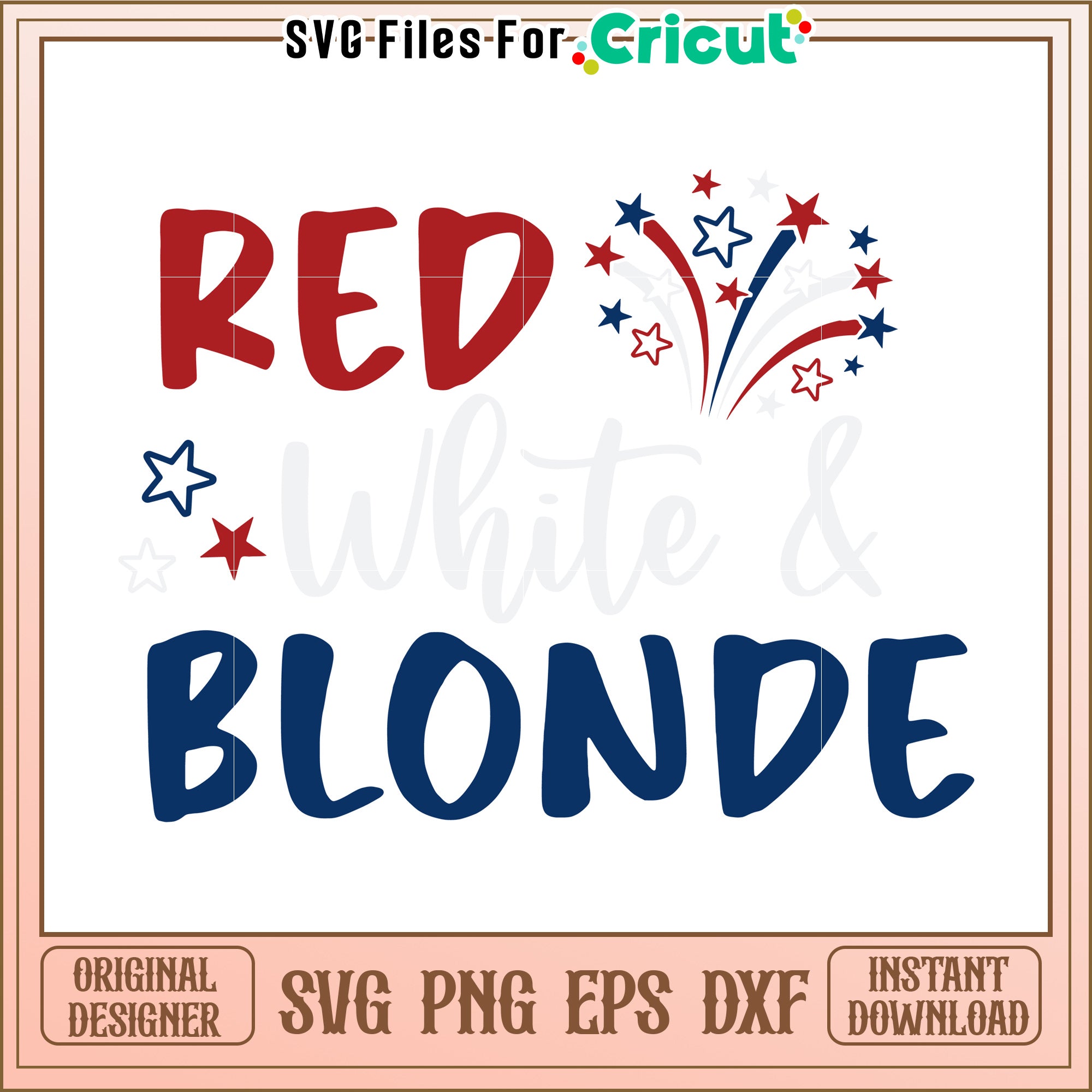 Red White Blonde SVG Design Download – svg files for cricut