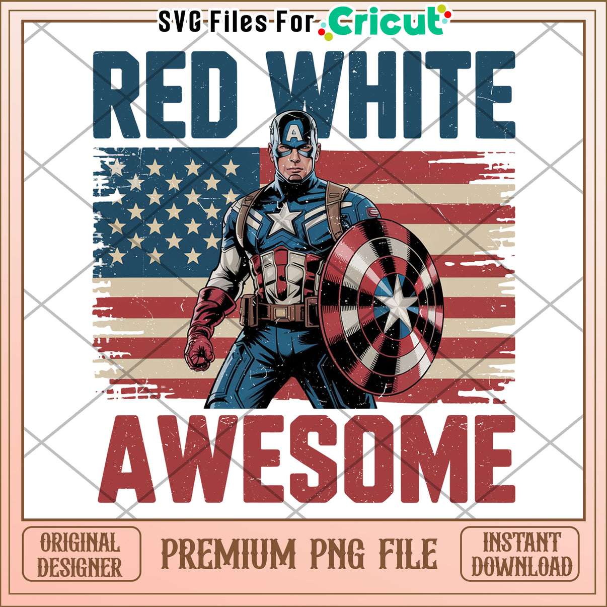 Red white awsome png, captain america png, america flag png – svg files ...