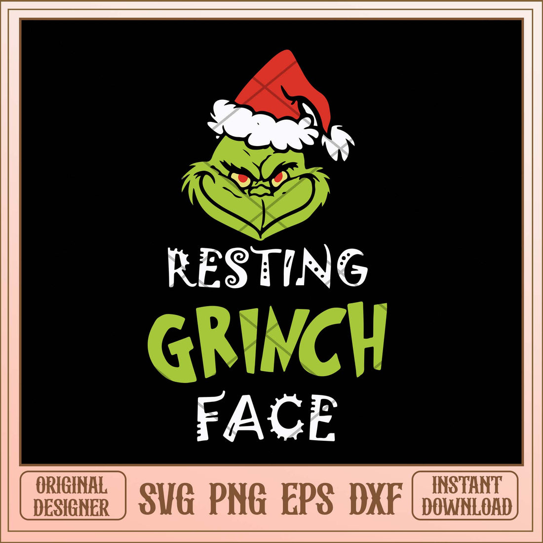 Resting Grinch face svg, Grinch resting face red hat svg bundle – svg ...