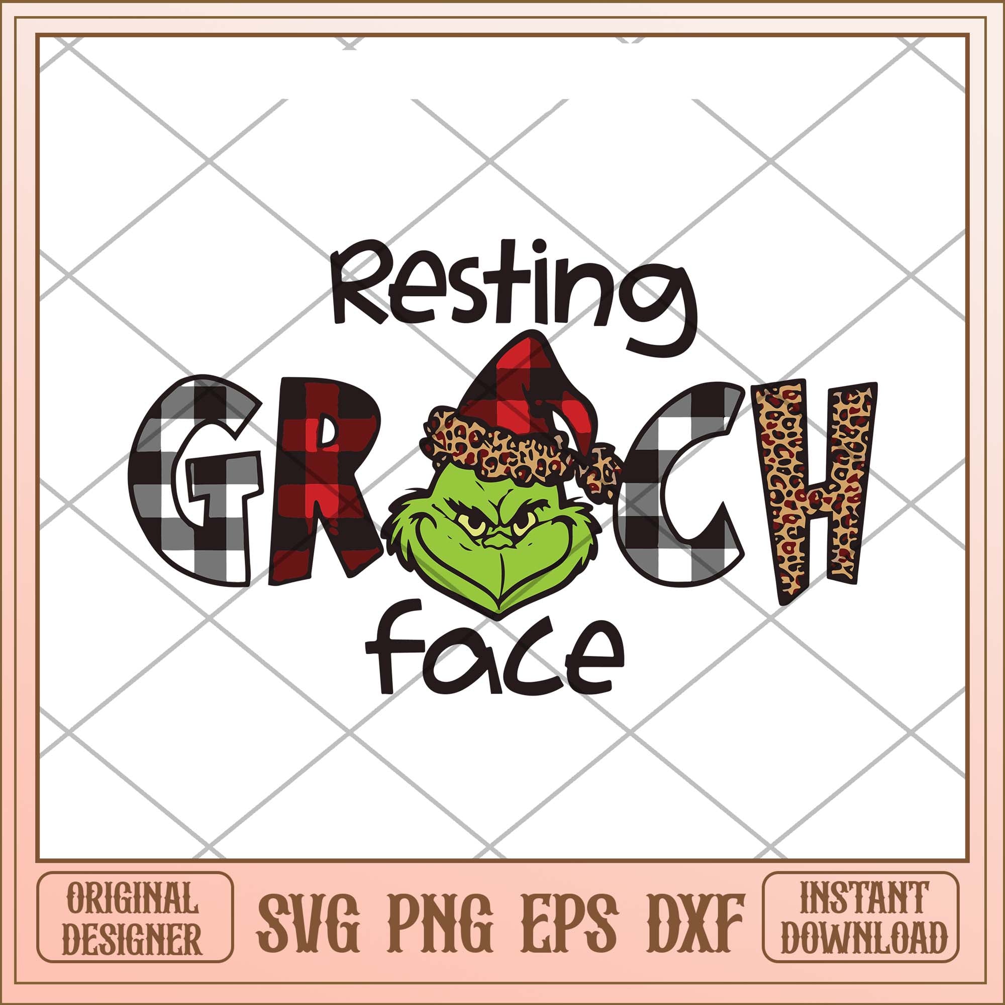 Resting Grinch face svg, Grinch resting flannel face svg bundle – svg ...