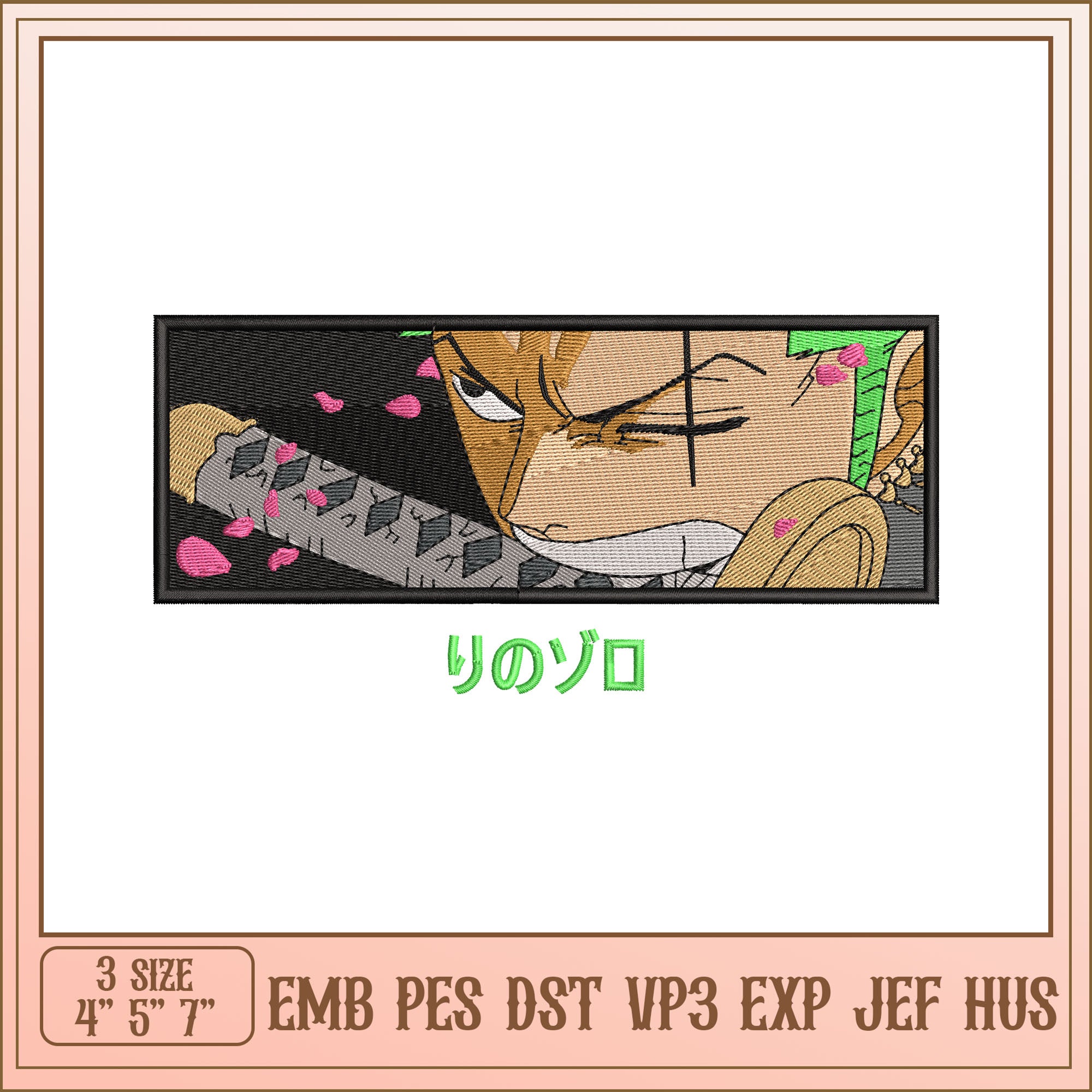 Roronoa Zoro Embroidery Design – svg files for cricut