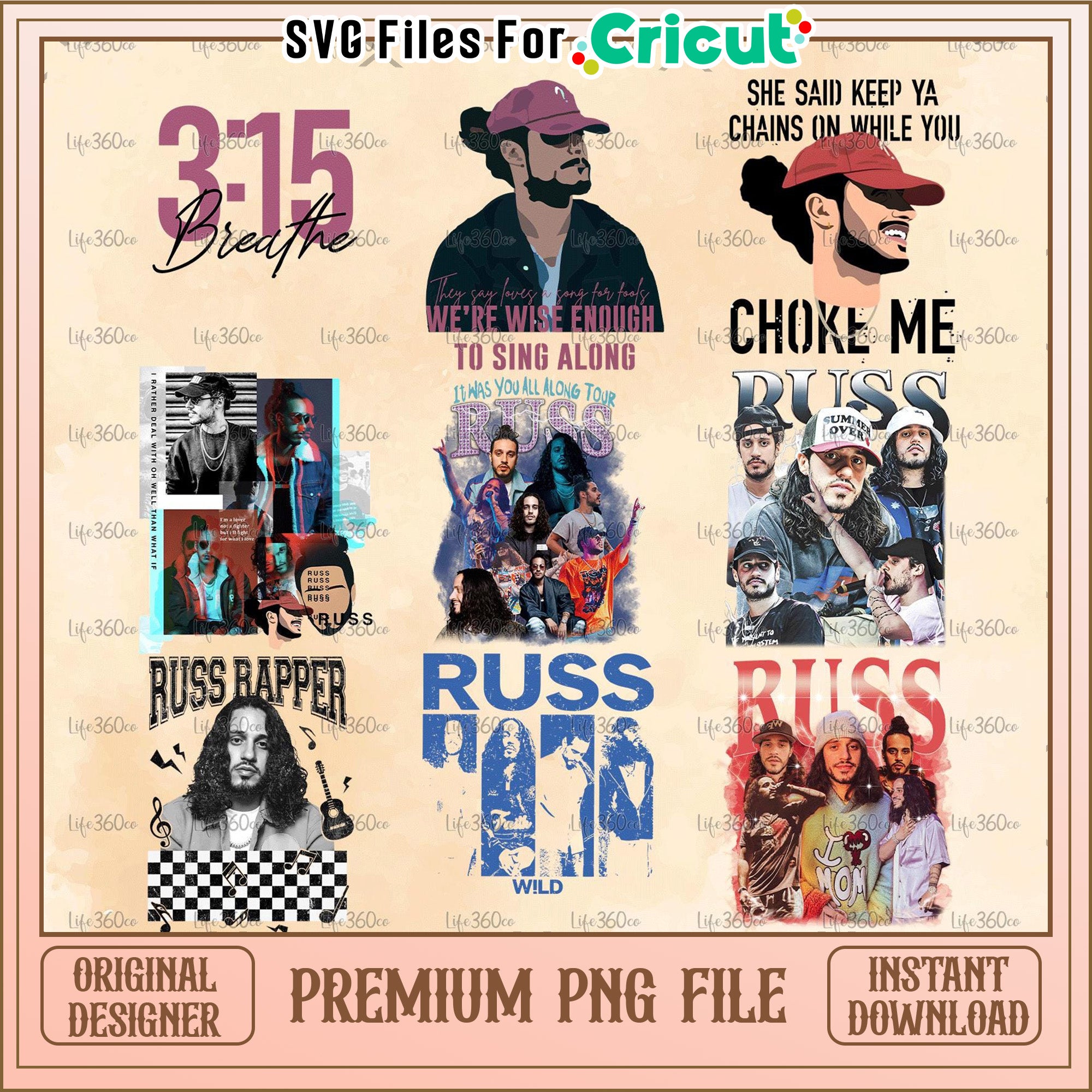 Russ Wild Tour Png bundle, Into the Wild Tour Tee, Music Festival Appa ...