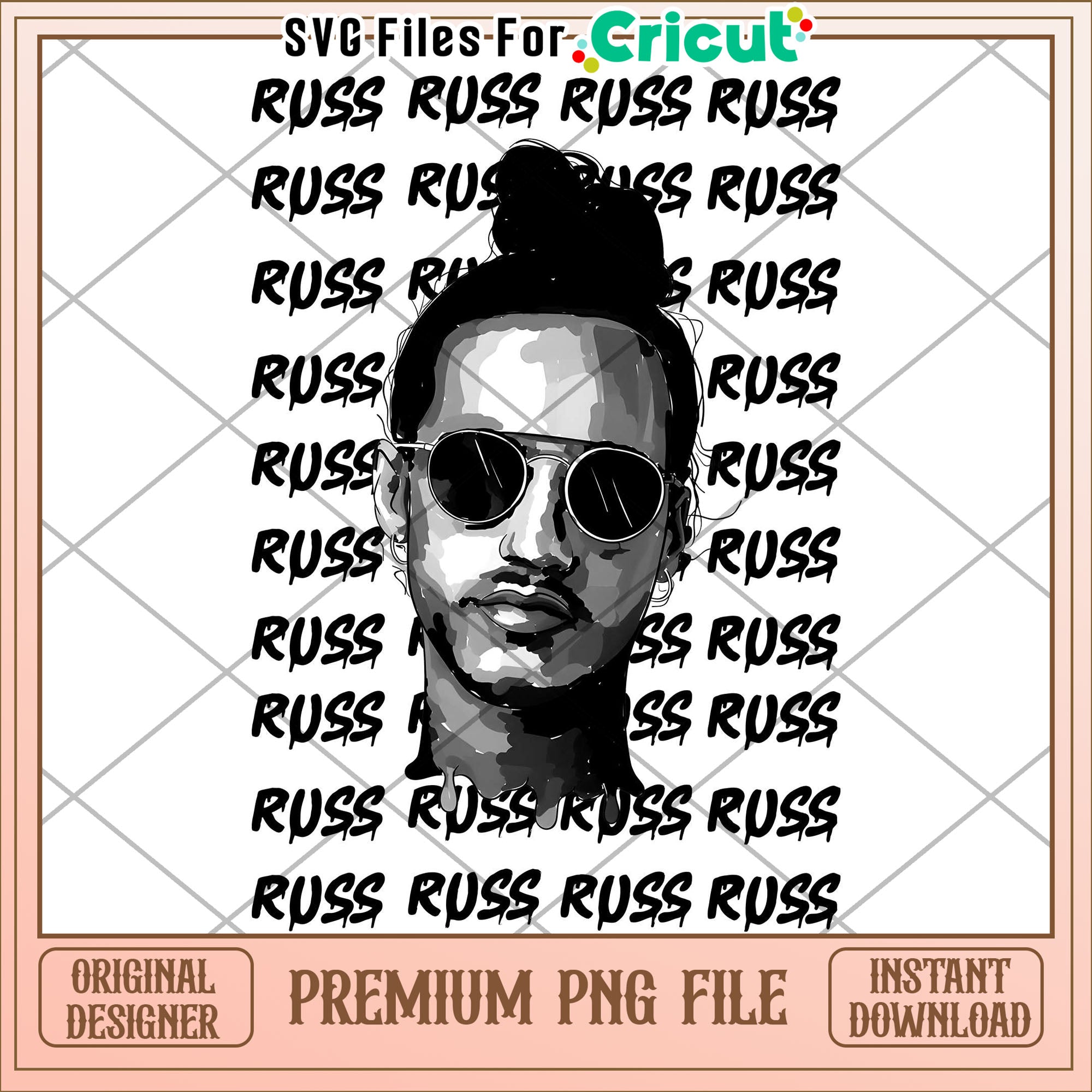 Russ rapper head png, russ face art png, hip hop headshot png – svg ...