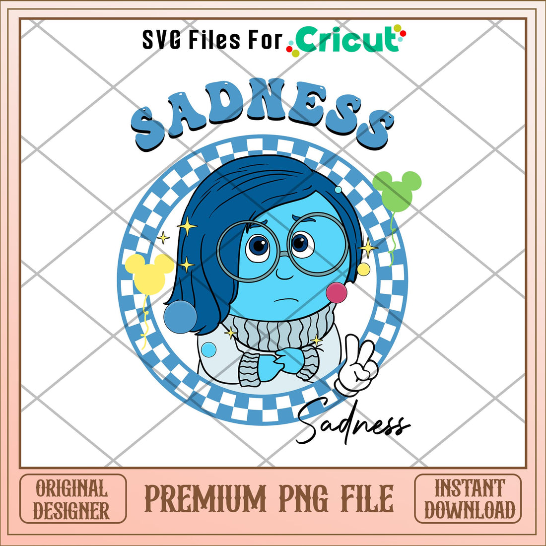 Inside out 2 sadness circle png – svg files for cricut