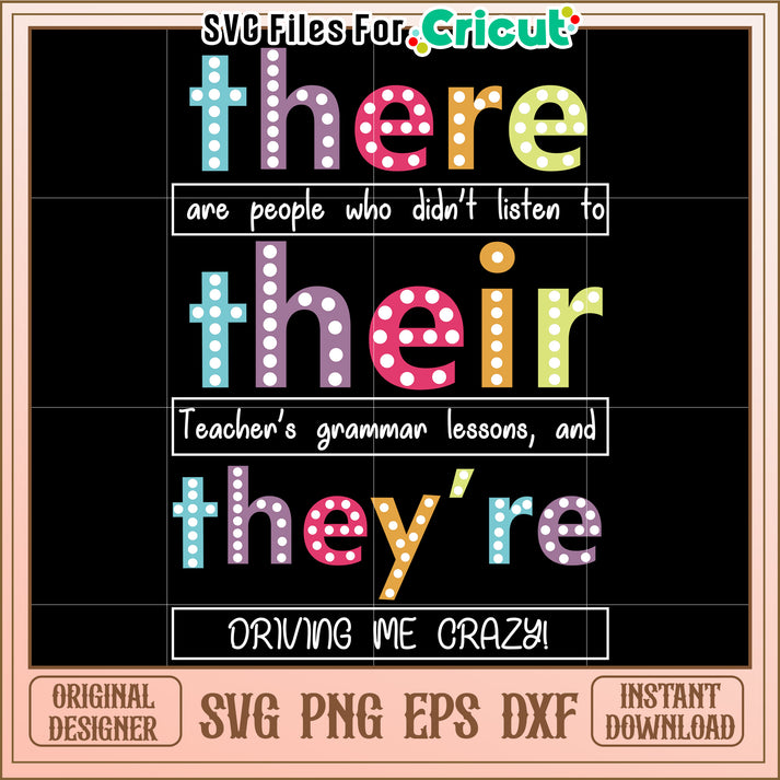 SVG There Their Theyre Grammar Design – svg files for cricut