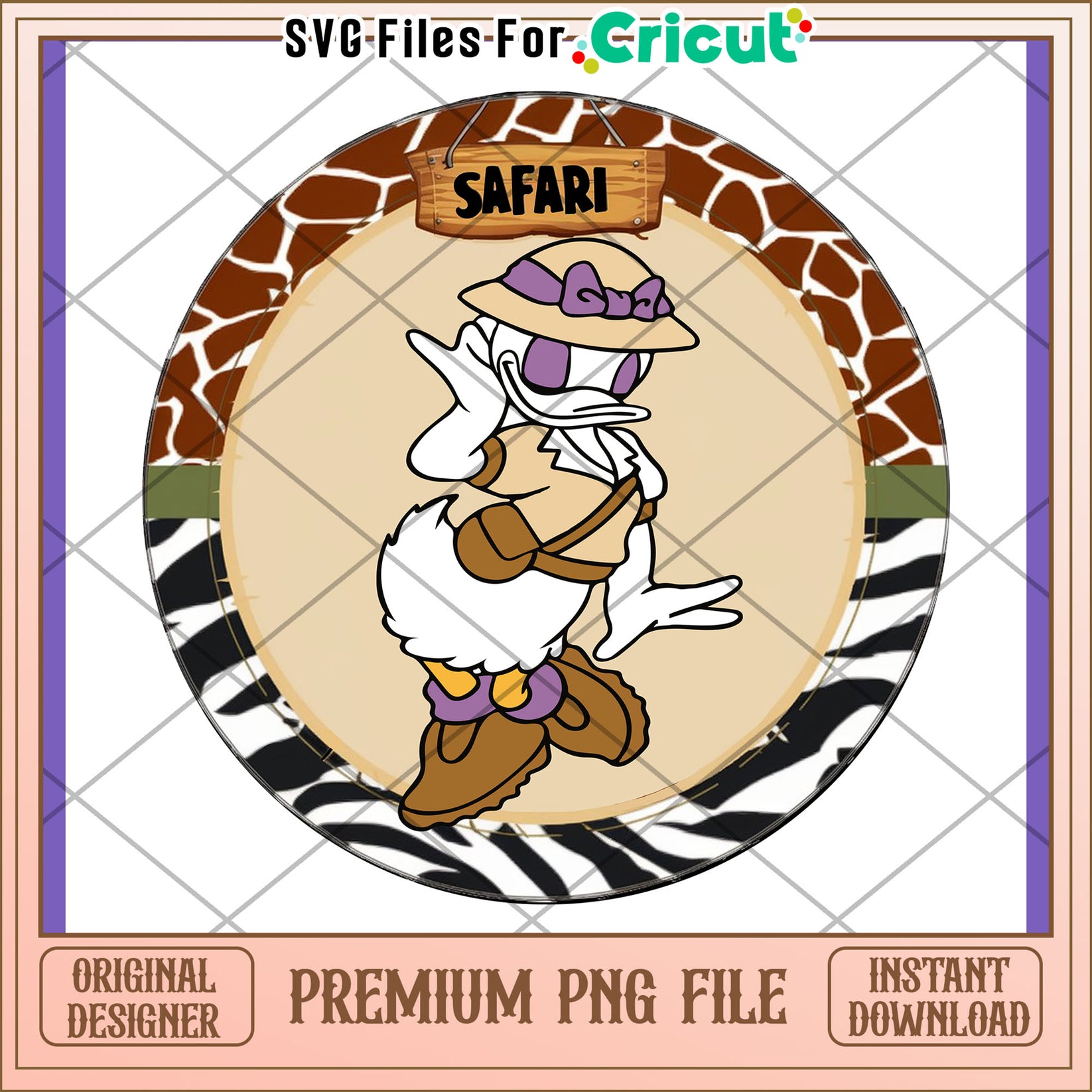 Safari Daisy Duck PNG Design Download – svg files for cricut