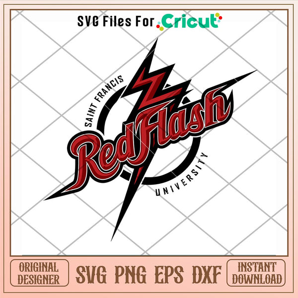 Saint Francis Red Flash Logo Svg, Saint Francis Red Flash Svg, NCAA Sv ...