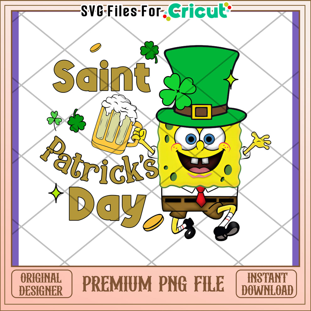 Saint Patrick's Day Fun SpongeBob PNG Design Download – svg files for ...