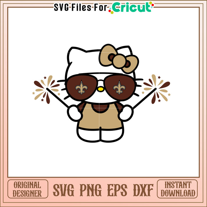 Saints Hello Kitty SVG Design – svg files for cricut