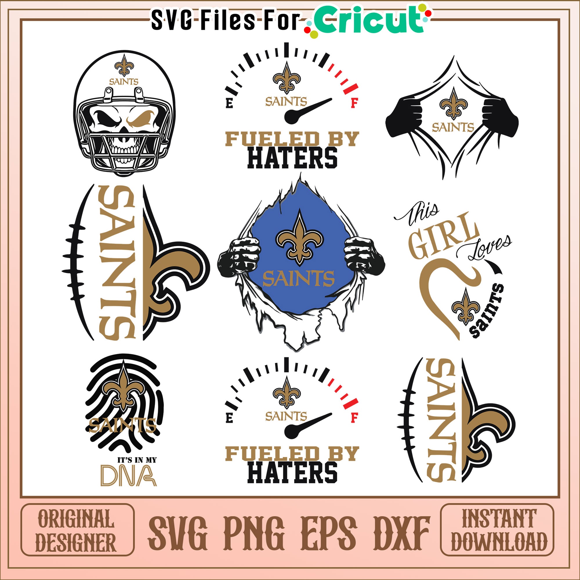 Saints SVG Bundle Football Designs Instant Download – svg files for cricut