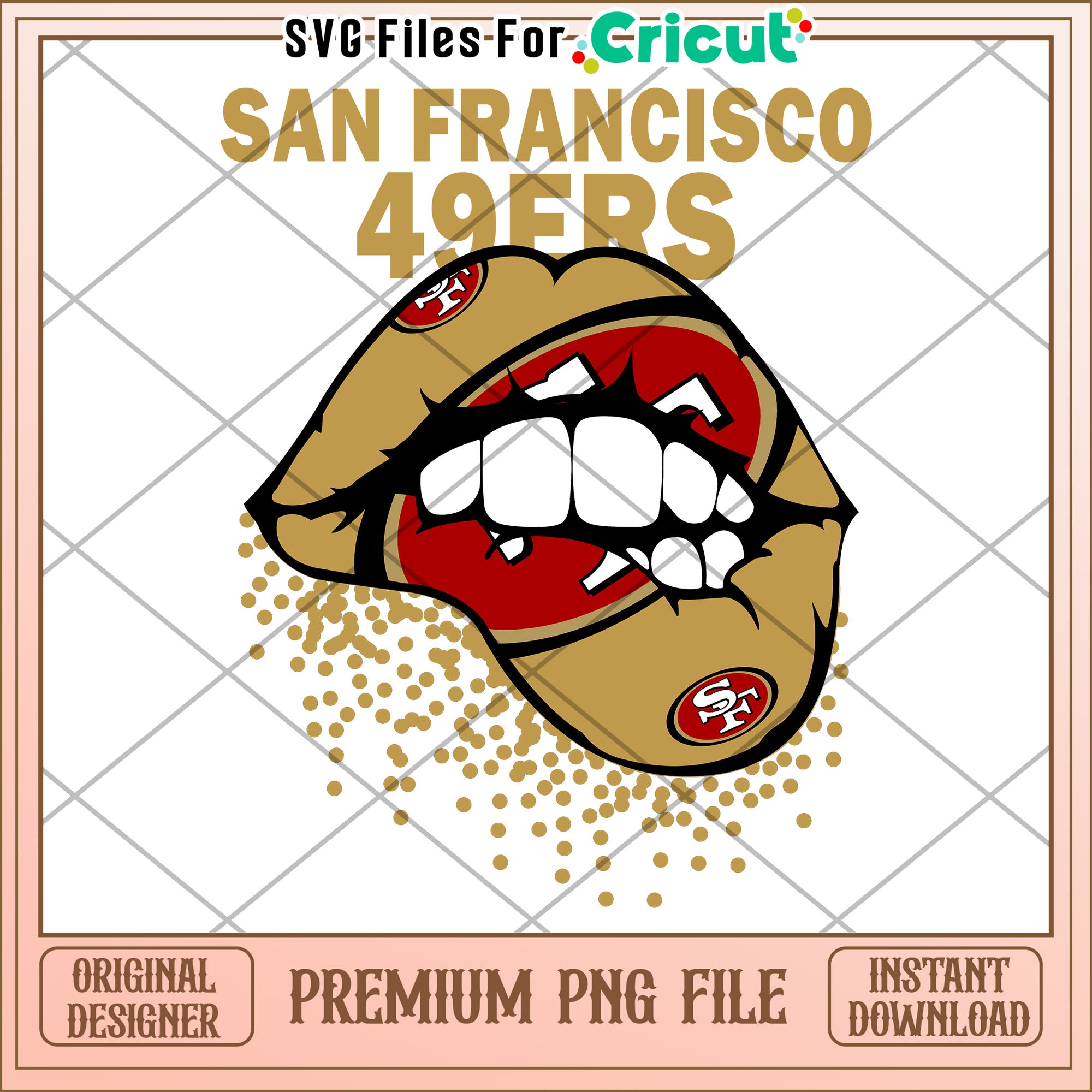 San Francisco 49ers lip design PNG file for instant download, perfect ...