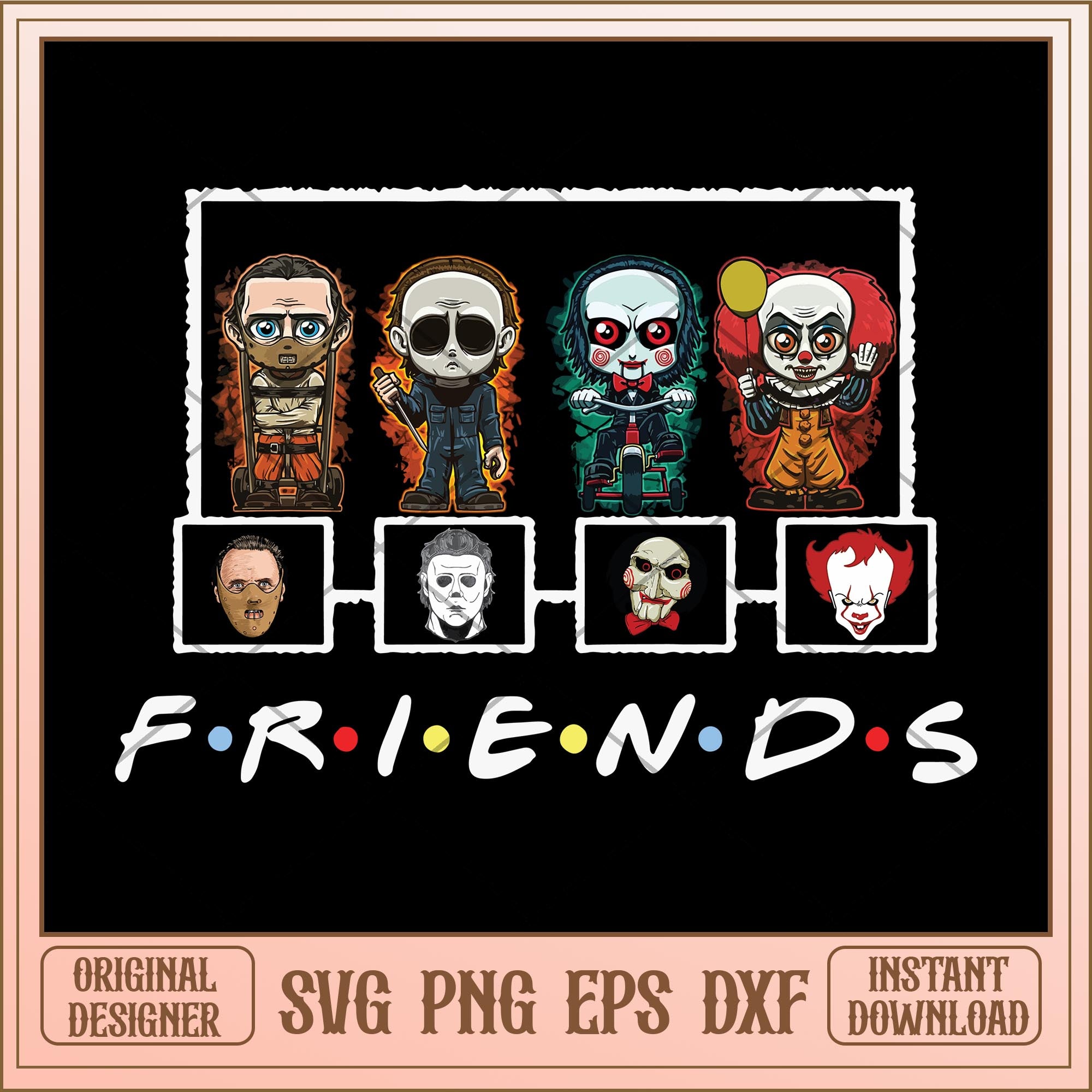 Scary Friends Horror Characters Chibi svg, Horror characters svg, digi ...
