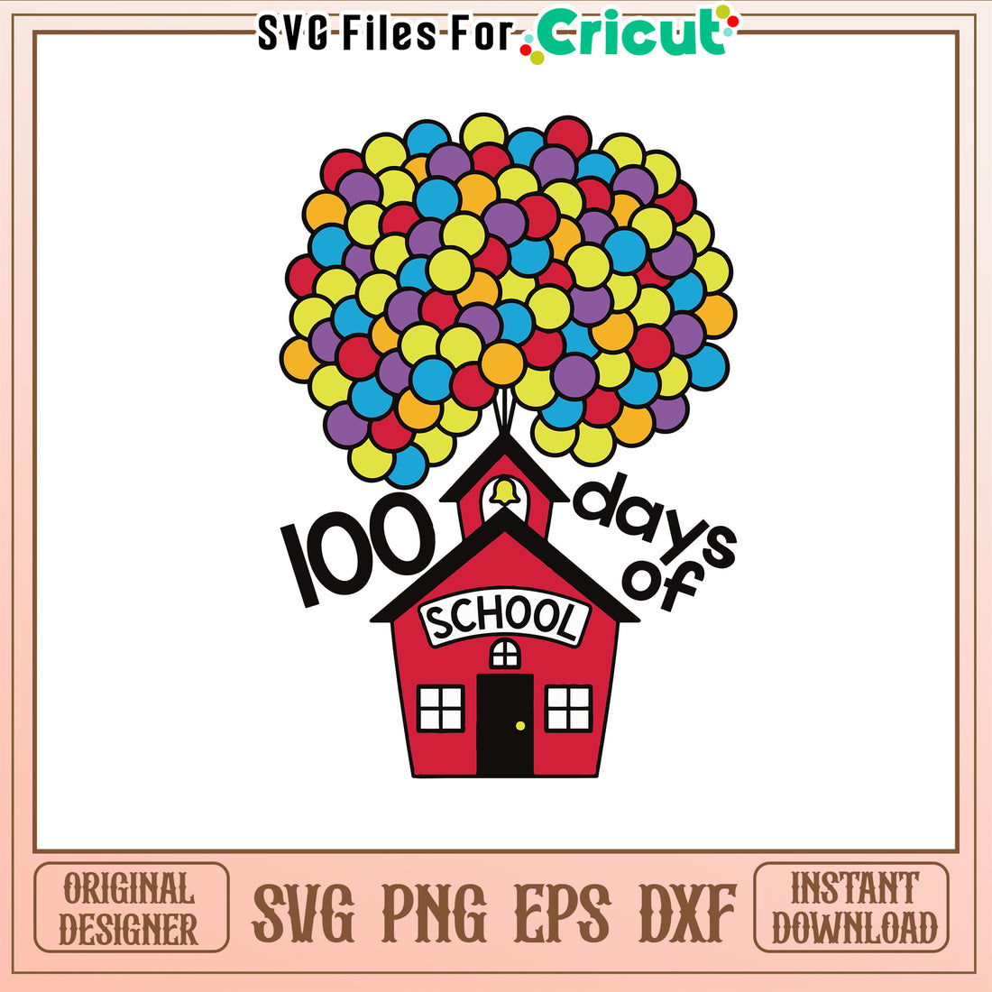 School balloon 100 days of school svg, happy day school svg – svg files ...