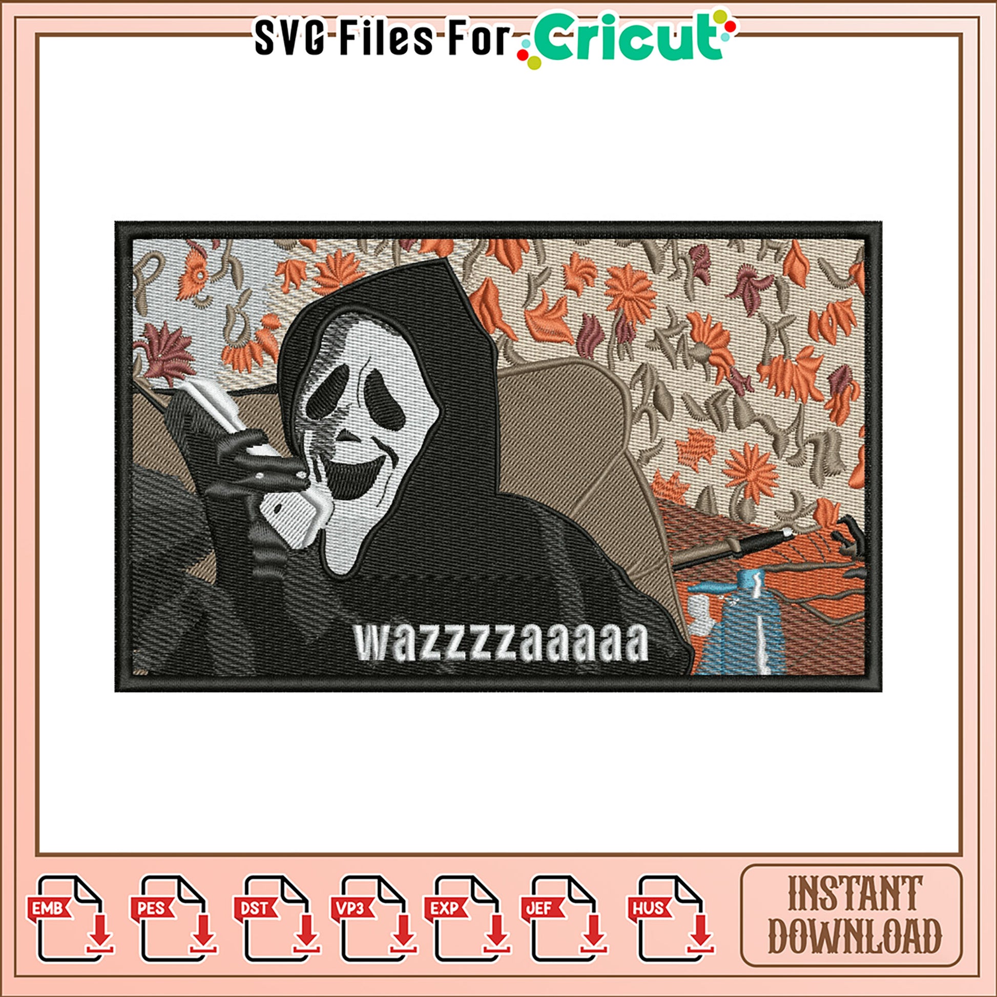 Scream Ghostface Embroidery Design Instant Download – svg files for cricut
